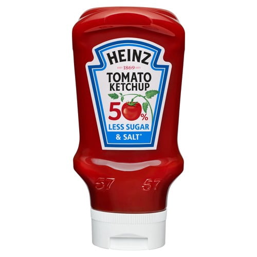 Heinz Tomato Ketchup 50% Less Sugar & Salt 435g, British Import (Pack ...