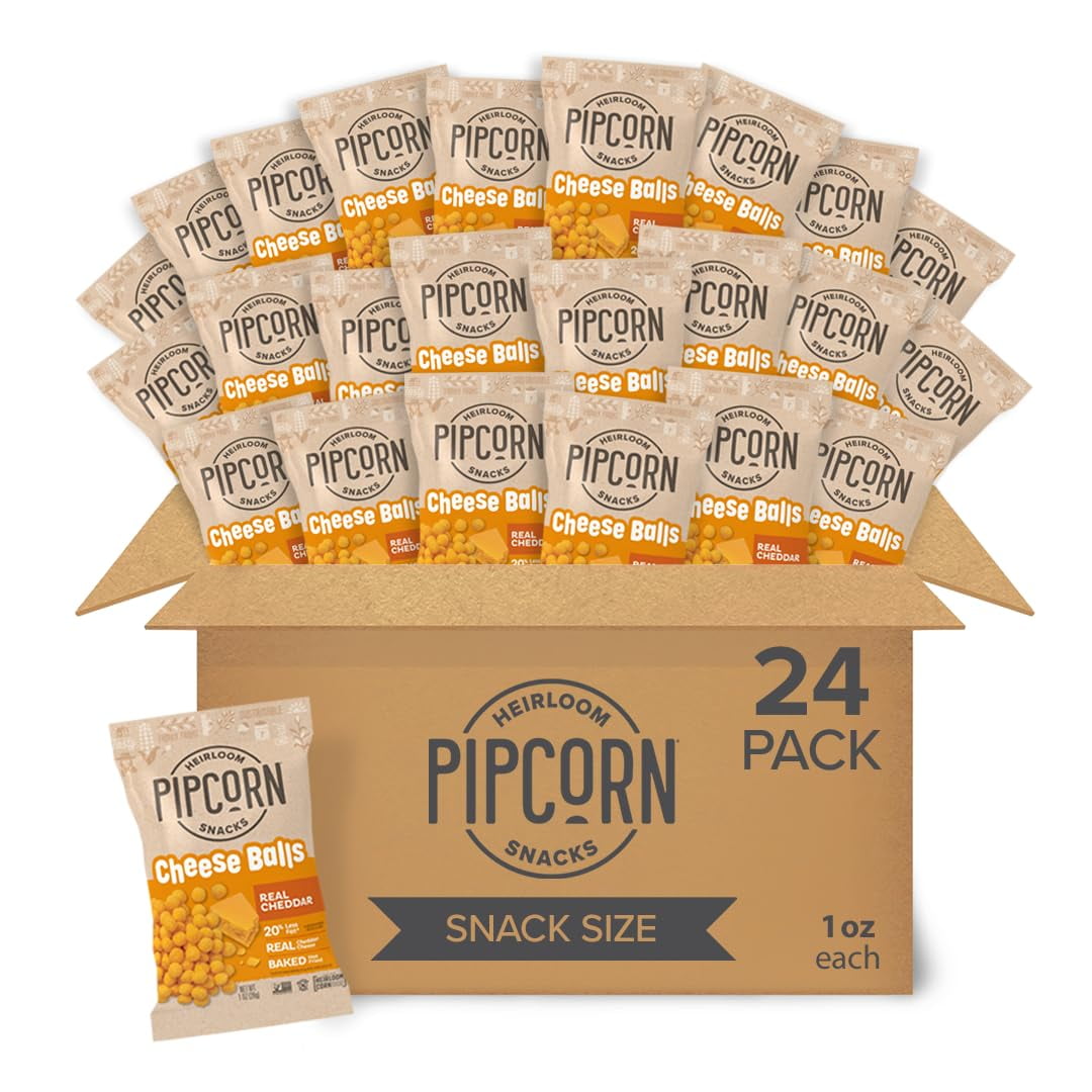 Heirloom Cheddar Cheese Balls RRF12 by Pipcorn - Cheddar 1oz 24pk ...