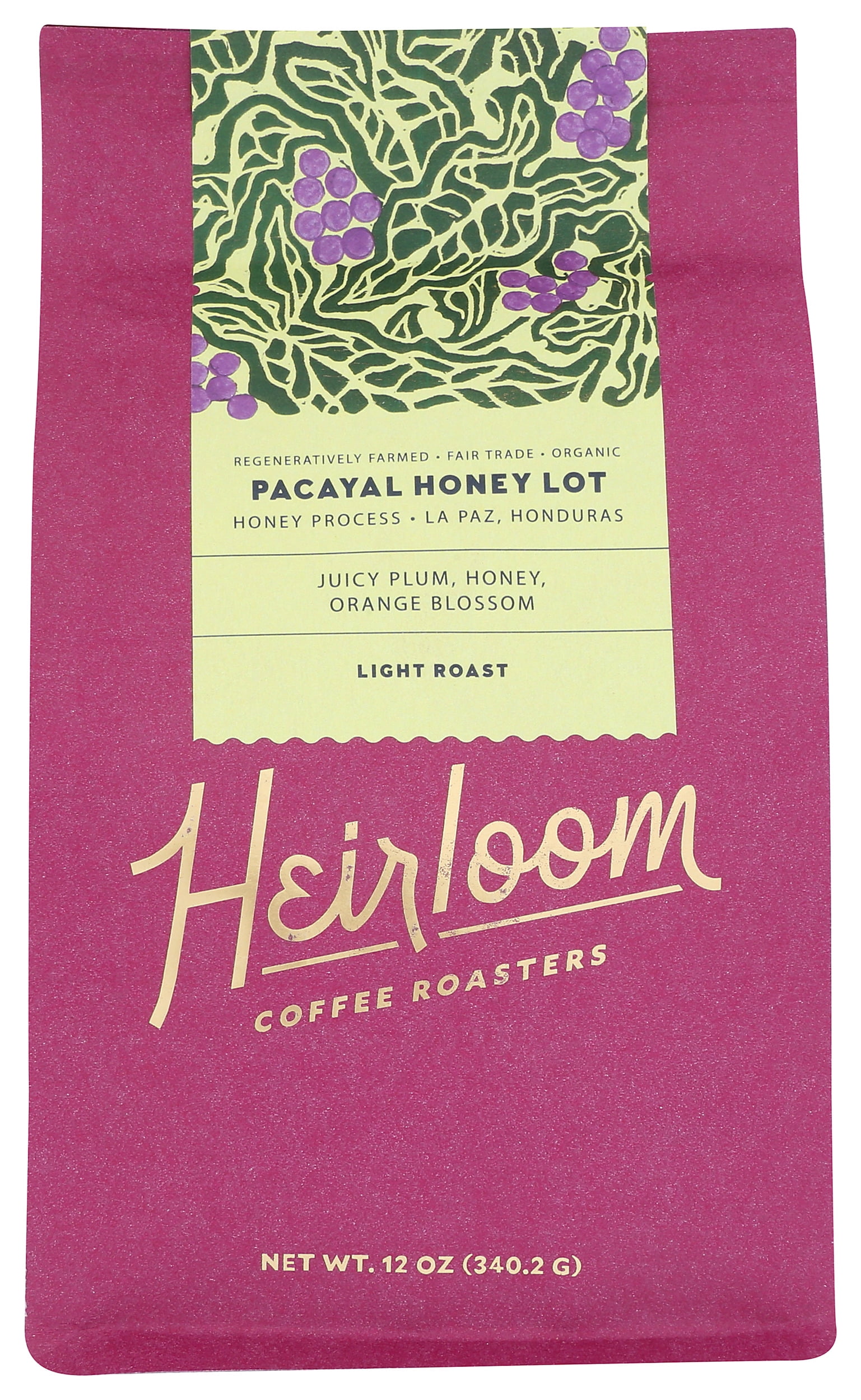 Heirloom Coffee Roasters Pacayal Honey Lot, Pure Roasted Coffee, 12 ...