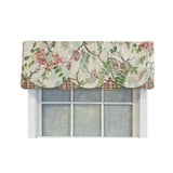 RLF Home Heirloom Garden Flowered Window Curtain, 3" Rod Pocket Valance ...