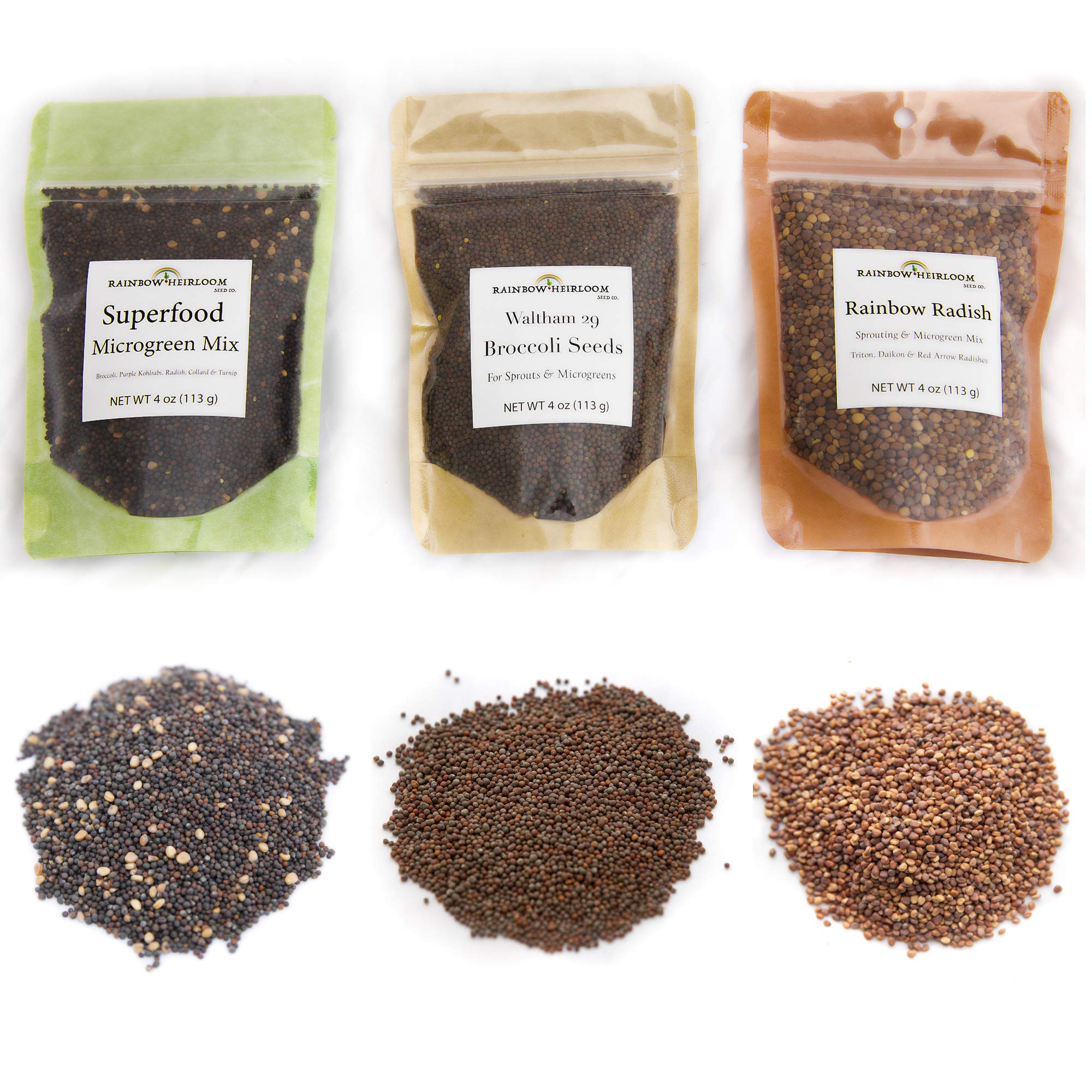 Heirloom Sprouting & Microgreen Seed Variety Pack | Contains Waltham ...