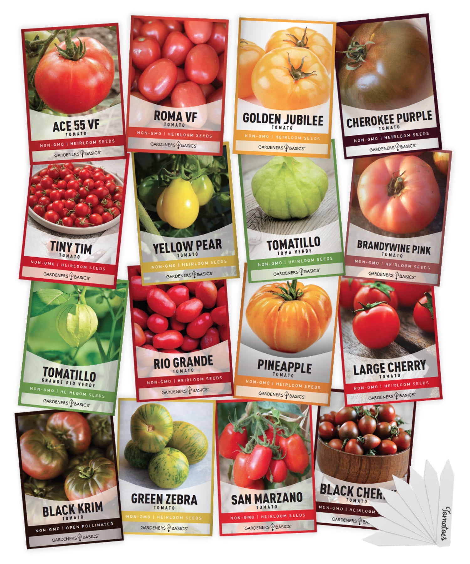 Gardeners Basics, Heirloom Tomato Seeds, 16 Variety Pack - Walmart.com