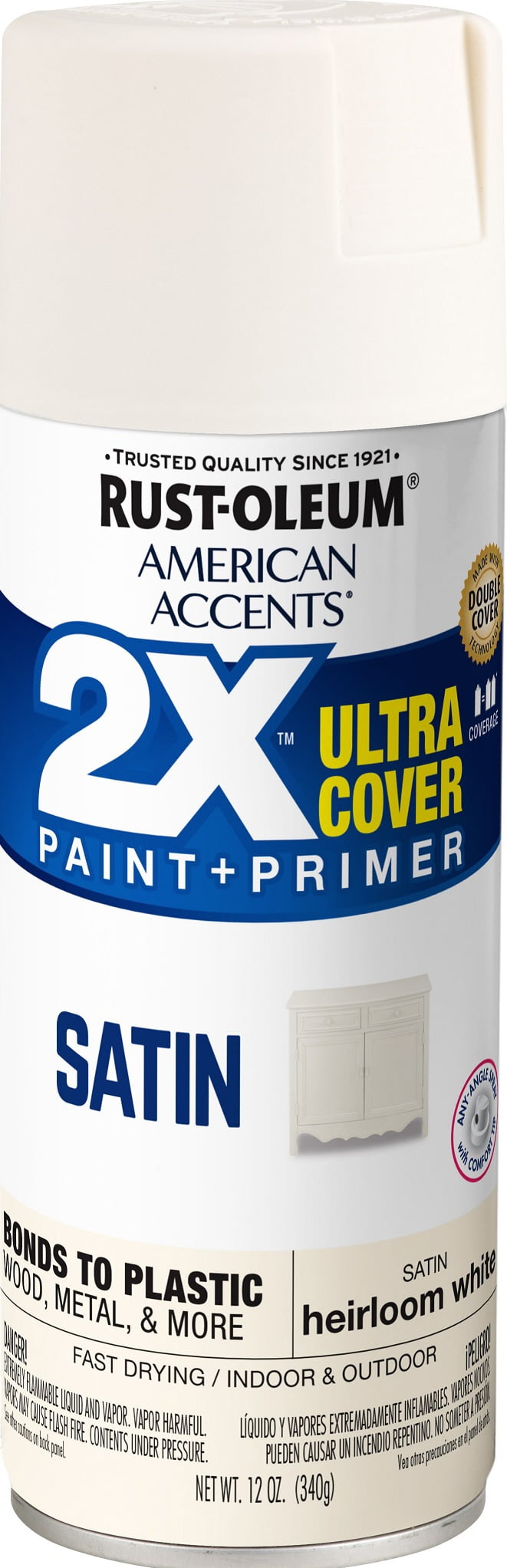 Heirloom White, Rust-Oleum American Accents 2X Ultra Cover Satin Spray ...