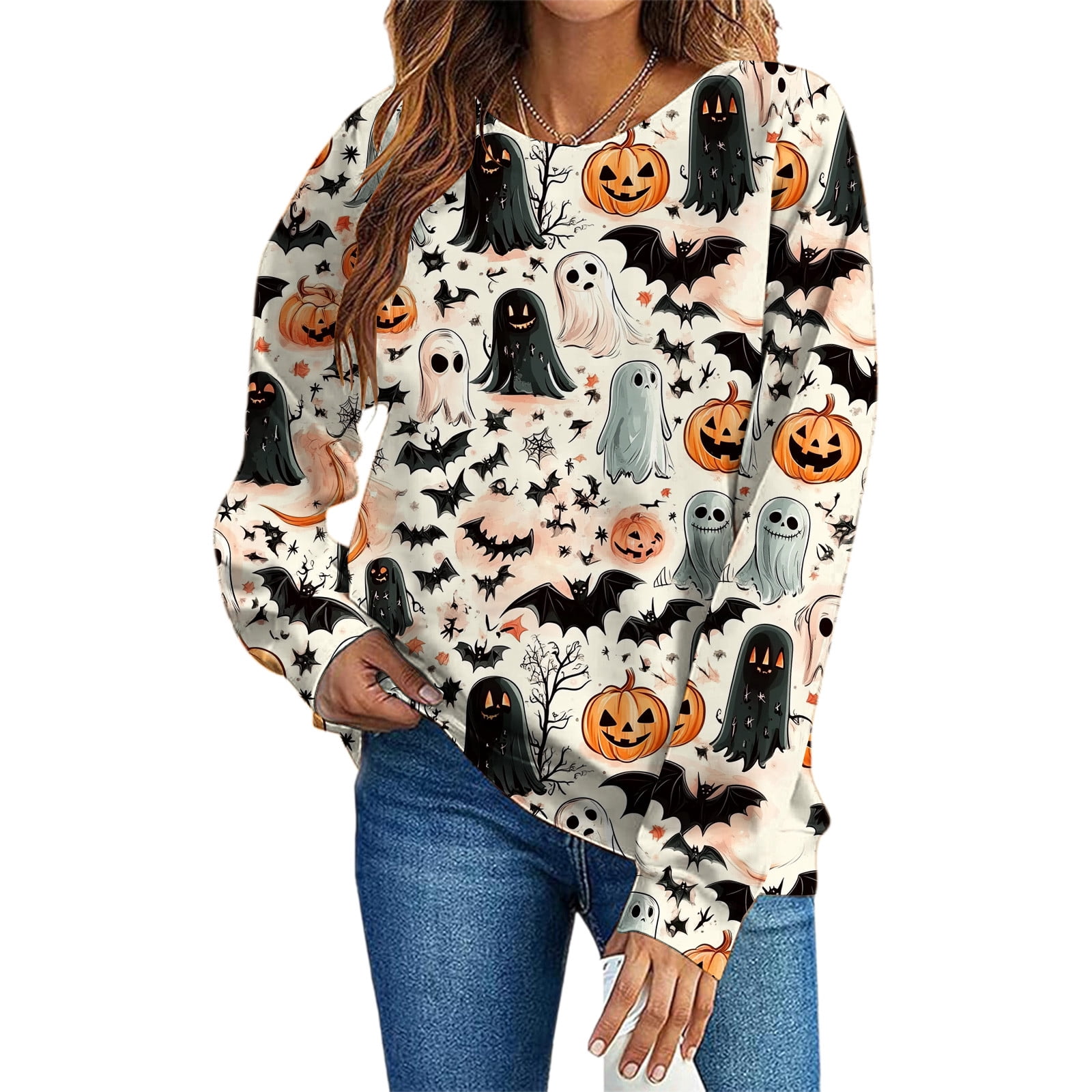 Heisall Womens Sweatshirts 2025 Fall Winter Halloween Theme Loose ...
