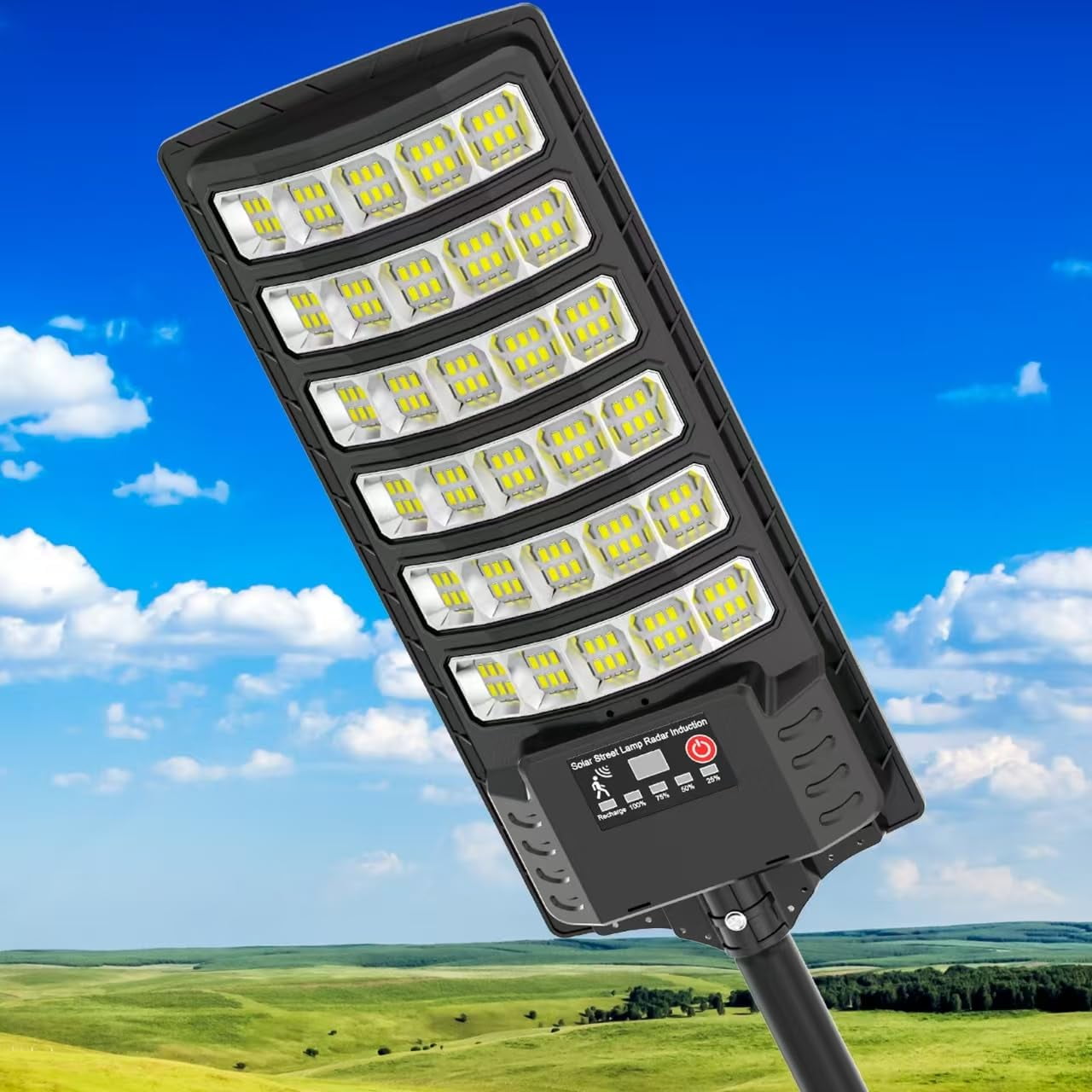 Heisolcool Solar Street Lights Outdoor Waterproof, Wide Angle Flood ...