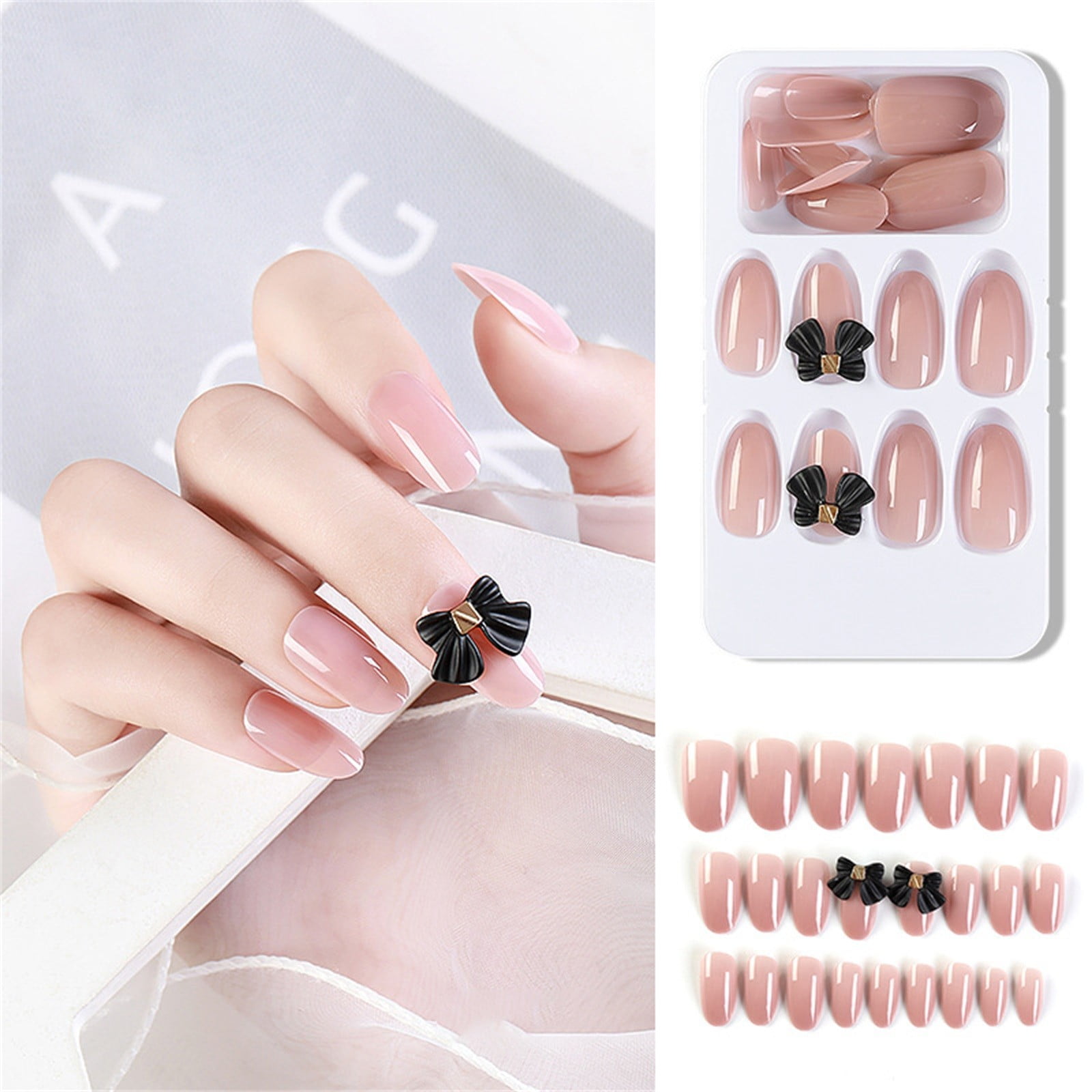 Heizi Fake Nails Color Press-On Manicure, Gel Nail Kit, Polish-Free ...