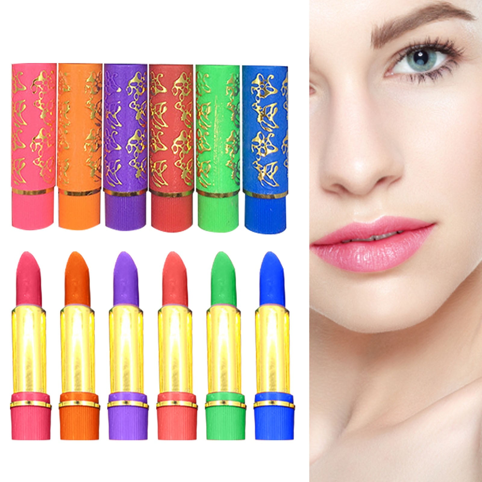 Heizi Lipstick Butterfly Color Changing Lip Balm Colorful Tube ...