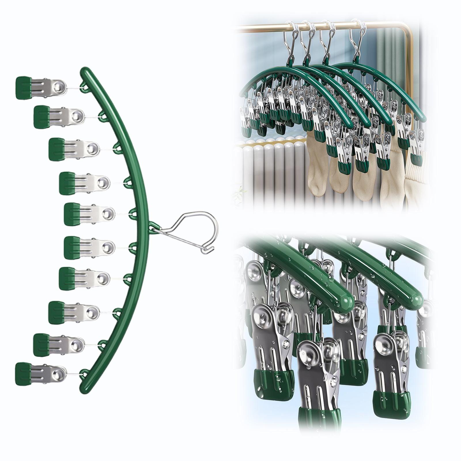 HeiziHome Textile StorageA Pants Hanger With 10 Clips That Can ...