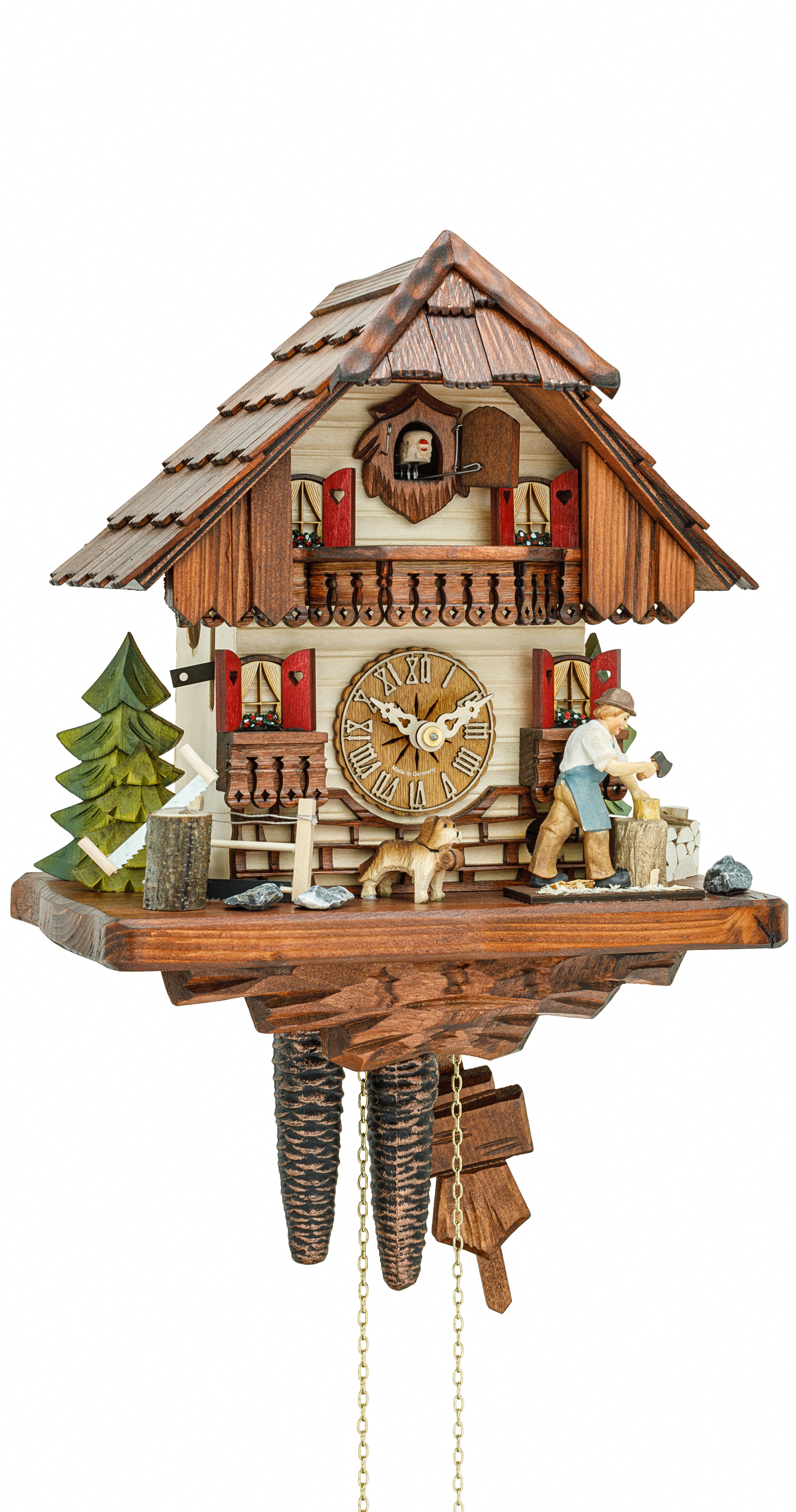 Hekas 9.45" Quartz Black Forest Indoor Cuckoo Clock, Pendulum Motion ...