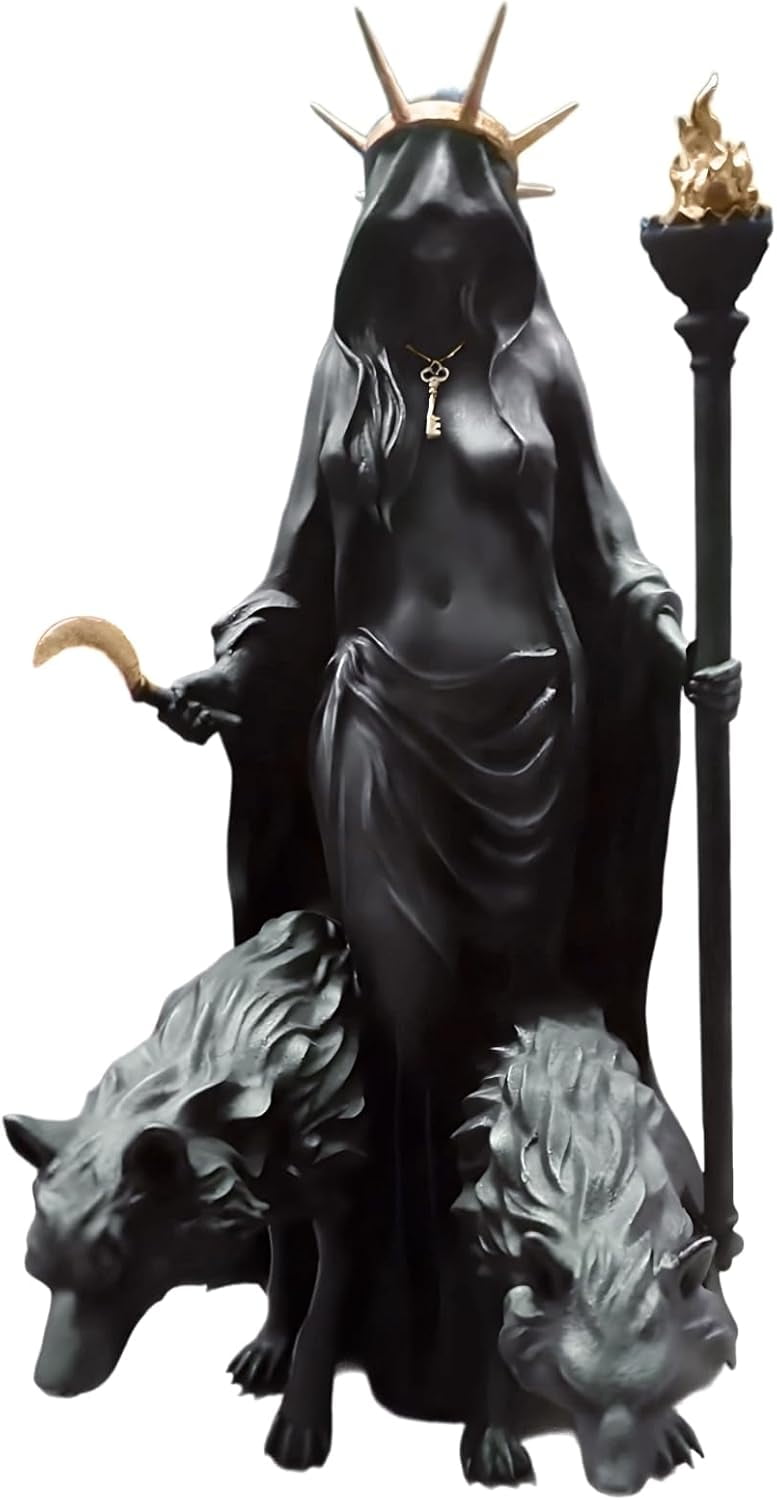 Hekate Niktipolos, The Witch of The Night – Resin Figurine of Hecate with Her Hounds, Pagan ...