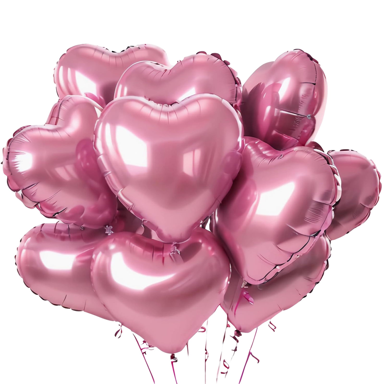 Hekwup 10 PCS Aluminum Foil Heart Shape Foil Balloons 18inch Love Foil ...