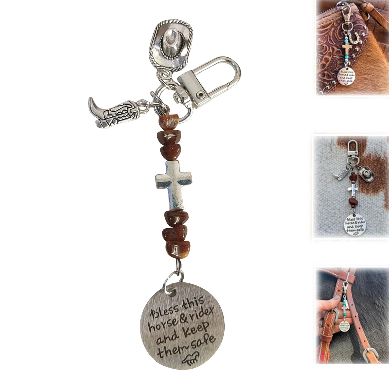 Hekwup Horse Saddle And Bridle Charm Clip, Bless-This Horse And Rider ...