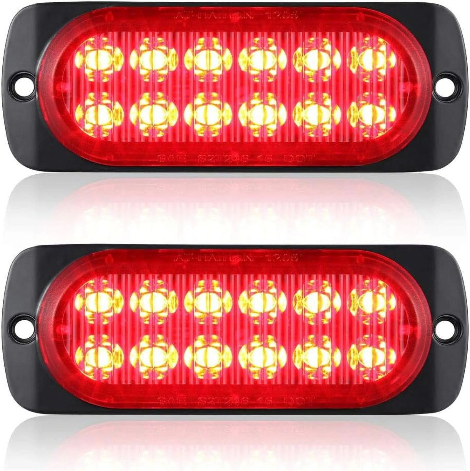 Hekwup Pack Of 2 Aluminum Housing Red LED Trailer Stop Brake Turn Tail ...