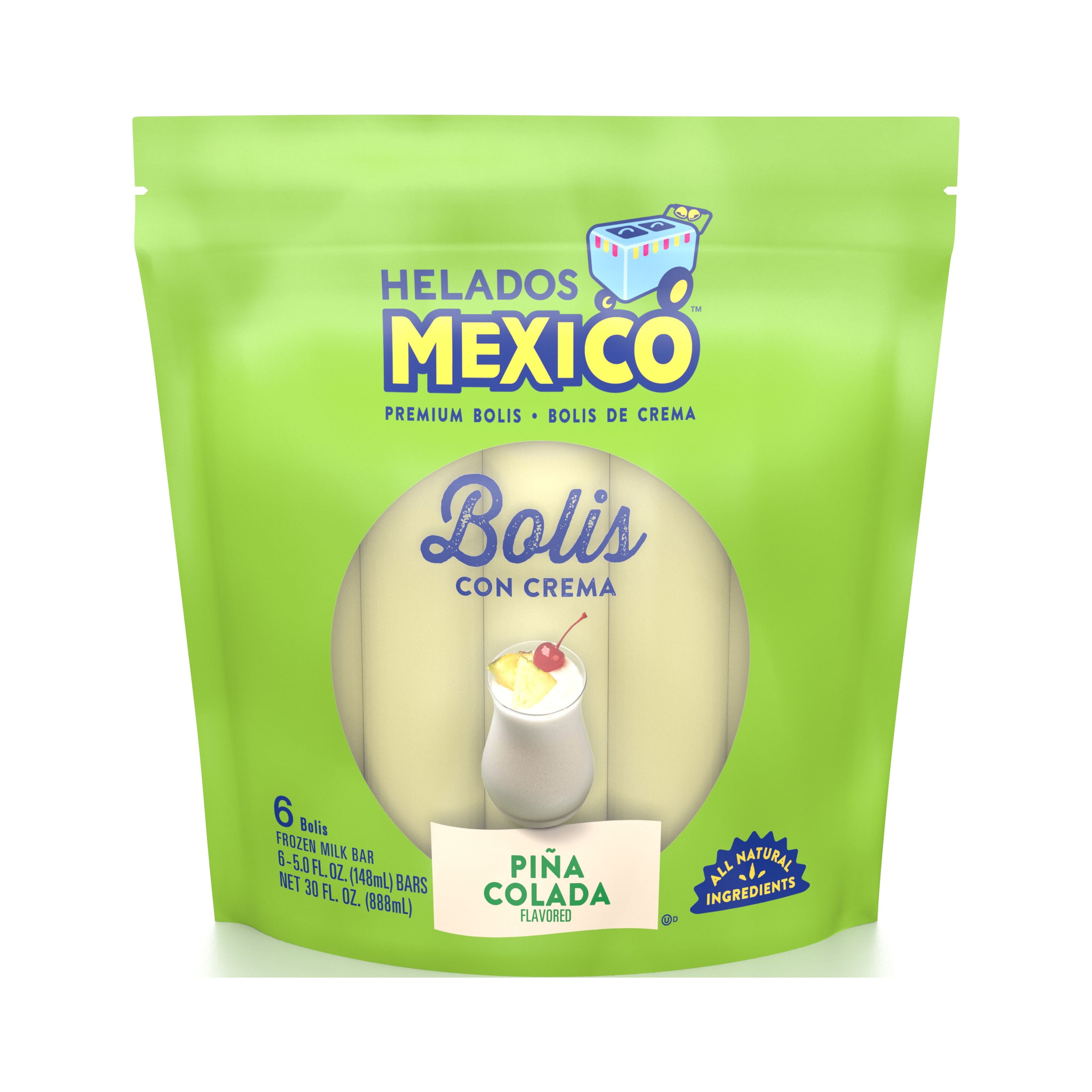 Helados Mexico Pina Colada Ice Cream Pop Bolis, 6. Ct - Walmart.com