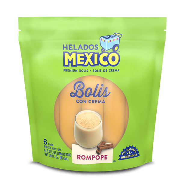 Helados Mexico Rompope Cream Bolis, Frozen Milk Bars, 6 Count, Kosher ...