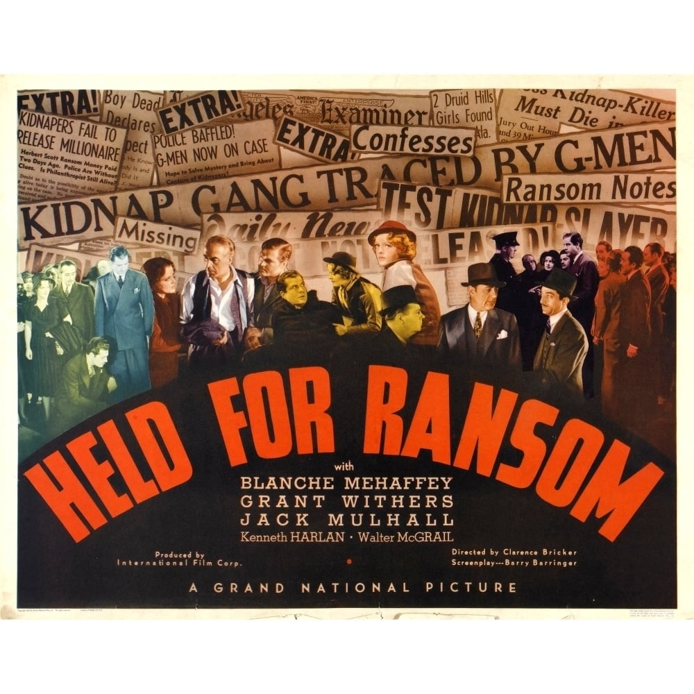 Held For Ransom Movie Poster Masterprint - Walmart.com