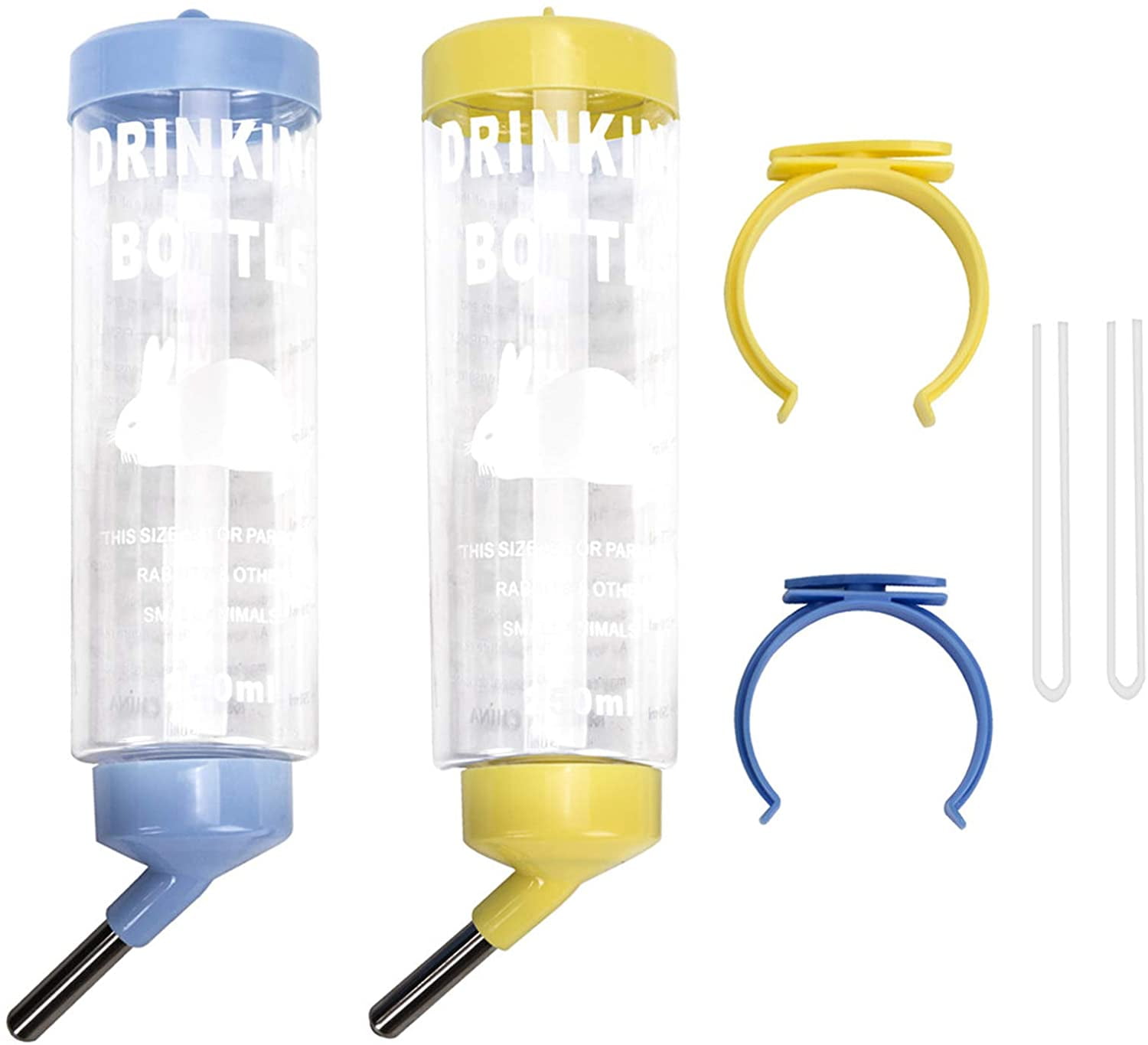 Heldig 2 Pieces of 8.45 Oz Non-drip Small Animal Water Bottle, Suitable ...