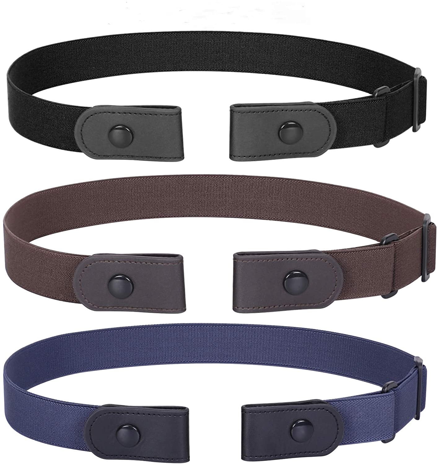 Heldig 3 Pack / 4 Pack No Buckle Invisible Stretch Belt Buckle-Free ...