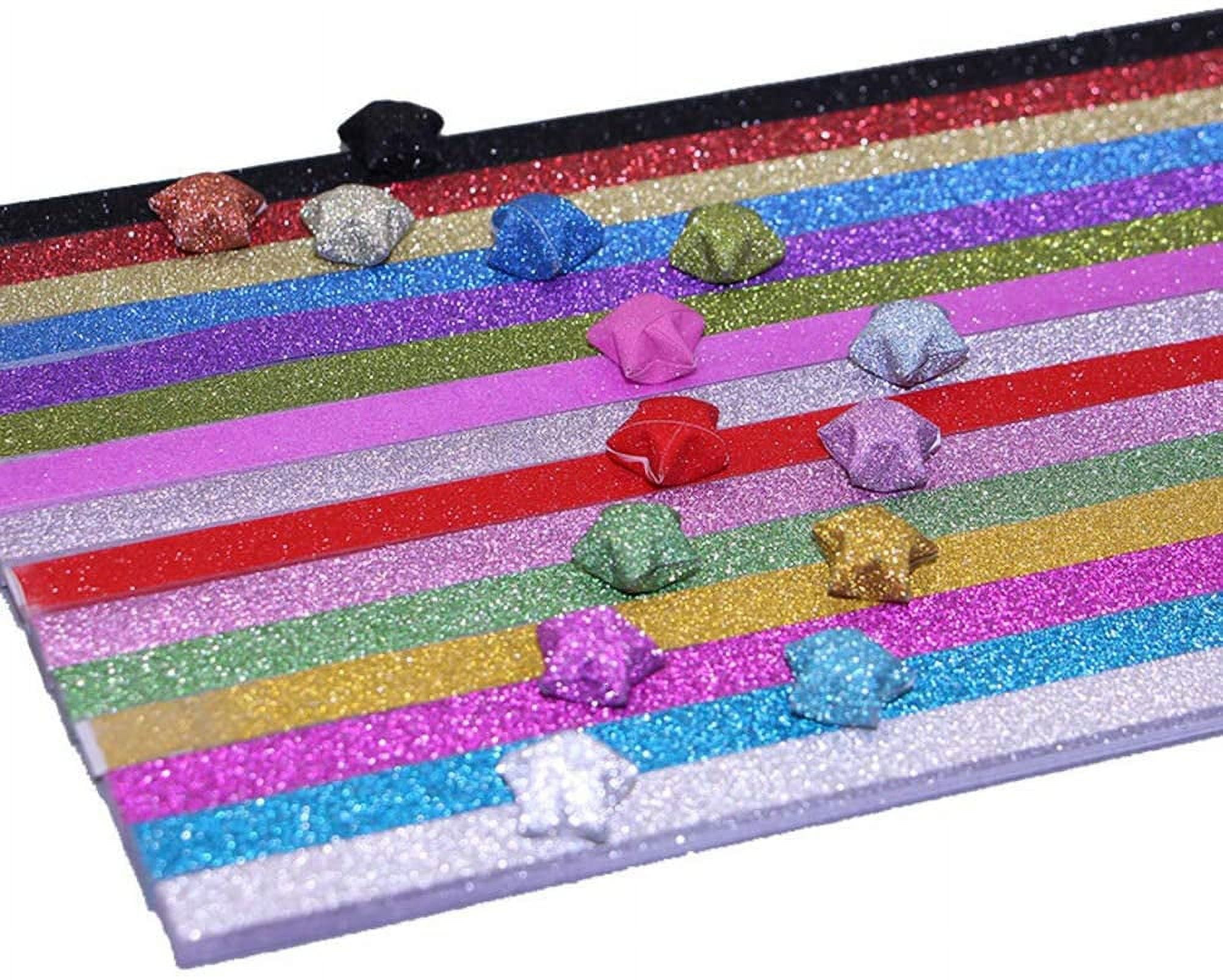 Heldig 300pcs Glitter Origami Star Paper Strips Lucky Star Paper for ...