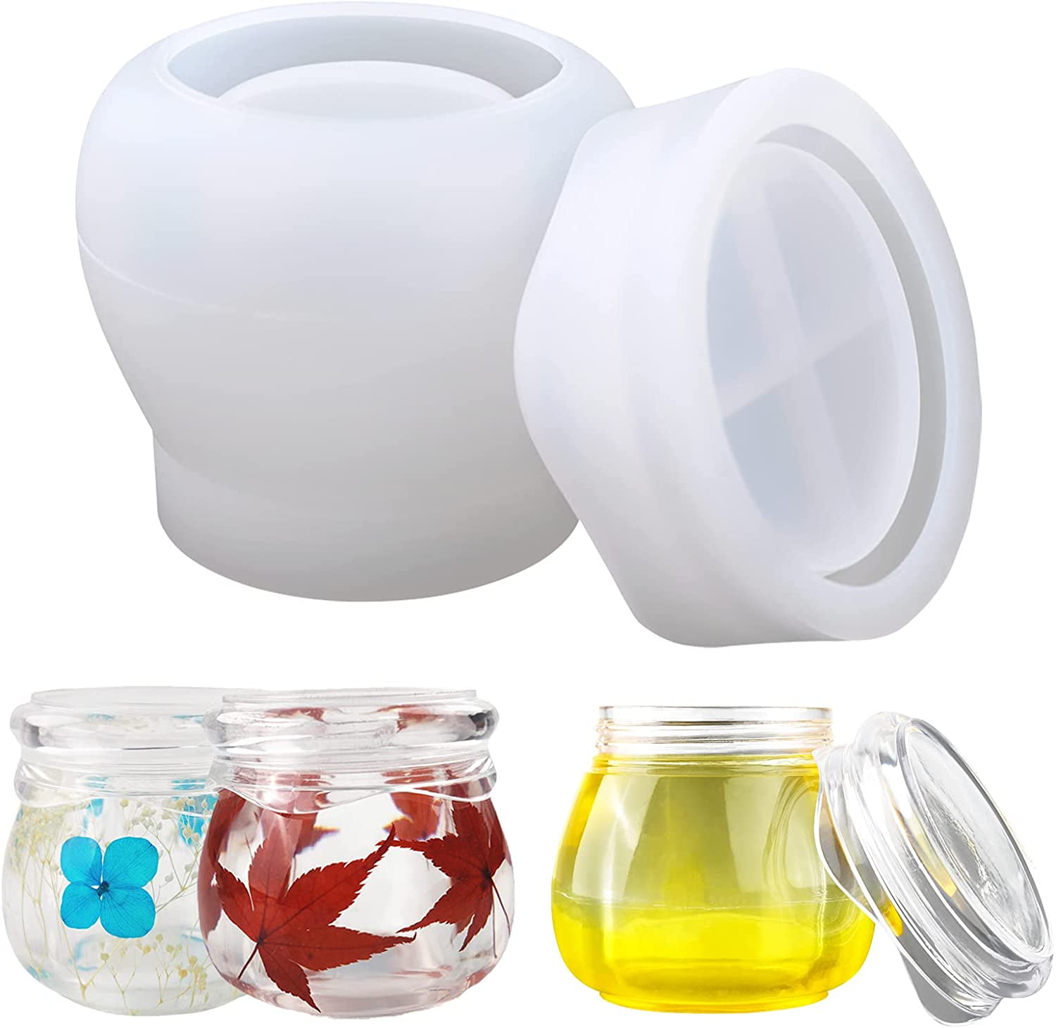 Heldig Bottle Resin Mold, Pudding Jars Silicone Resin Mold, Resin Jar ...