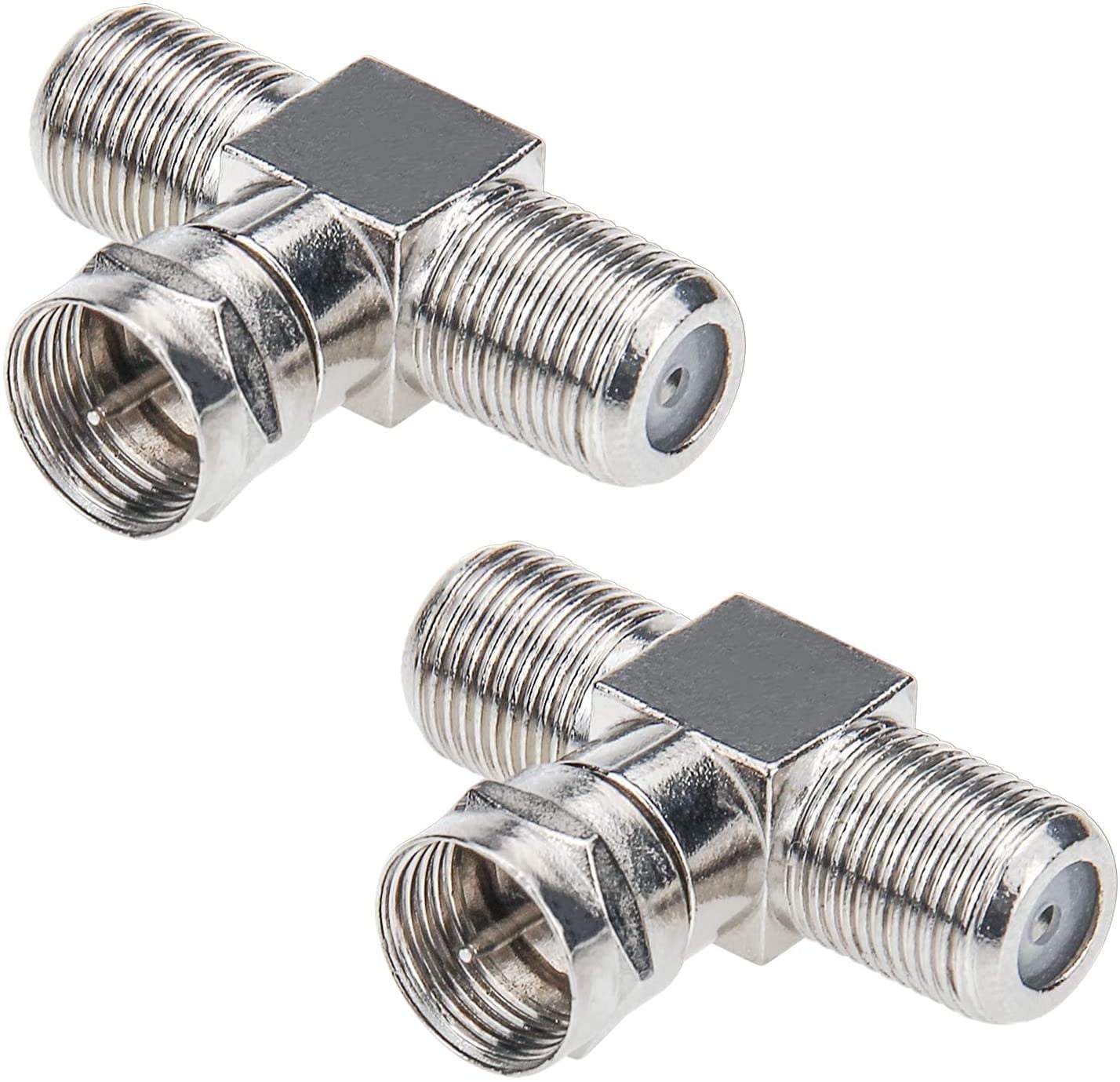 Heldig Coaxial Cable Splitter 2-Pack, 3-Way F-Type RG6 Adapter for TV ...