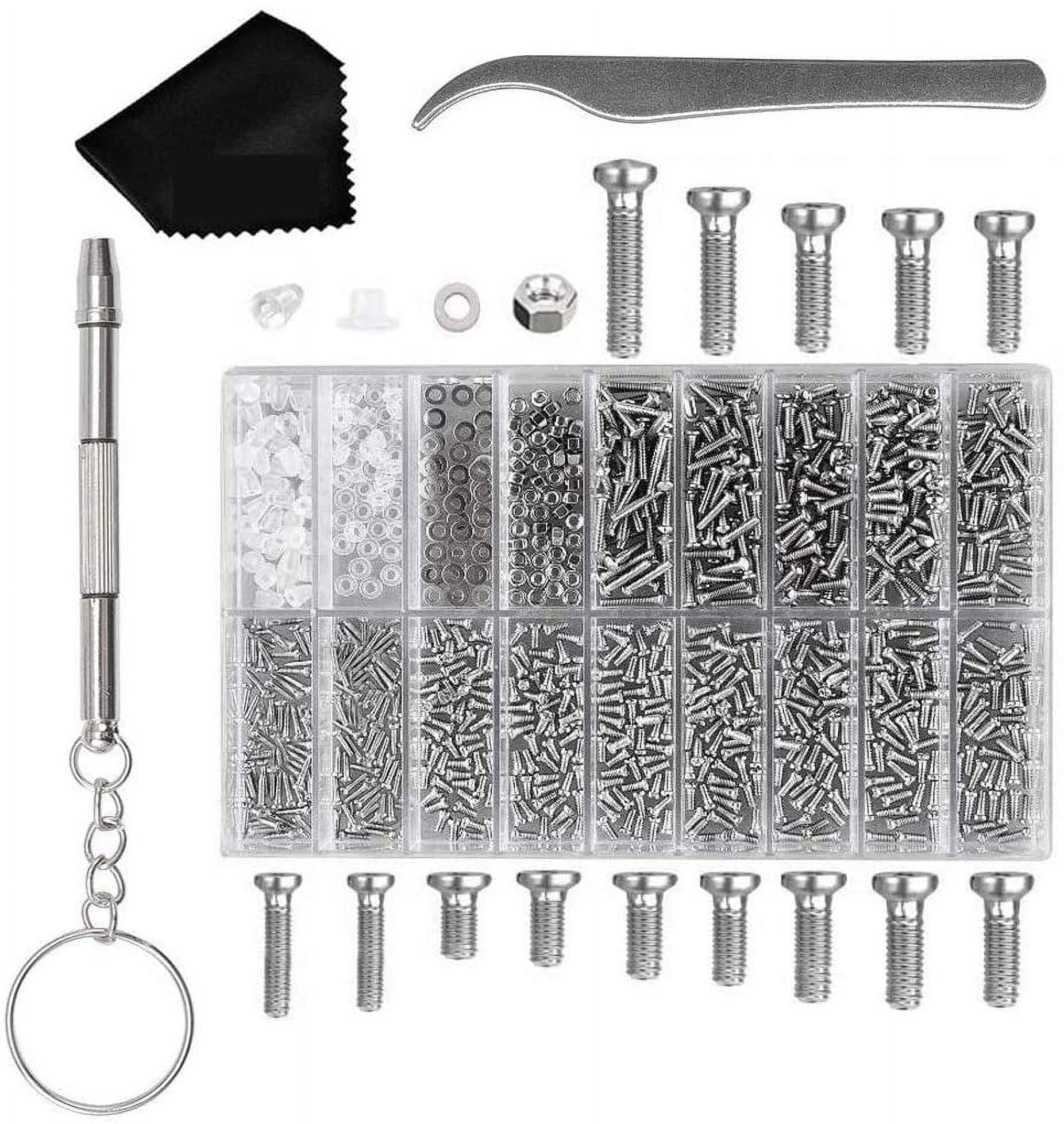 Heldig Eyeglass Repair Kit, Universal Eyeglass Screw & Nut Assortment ...