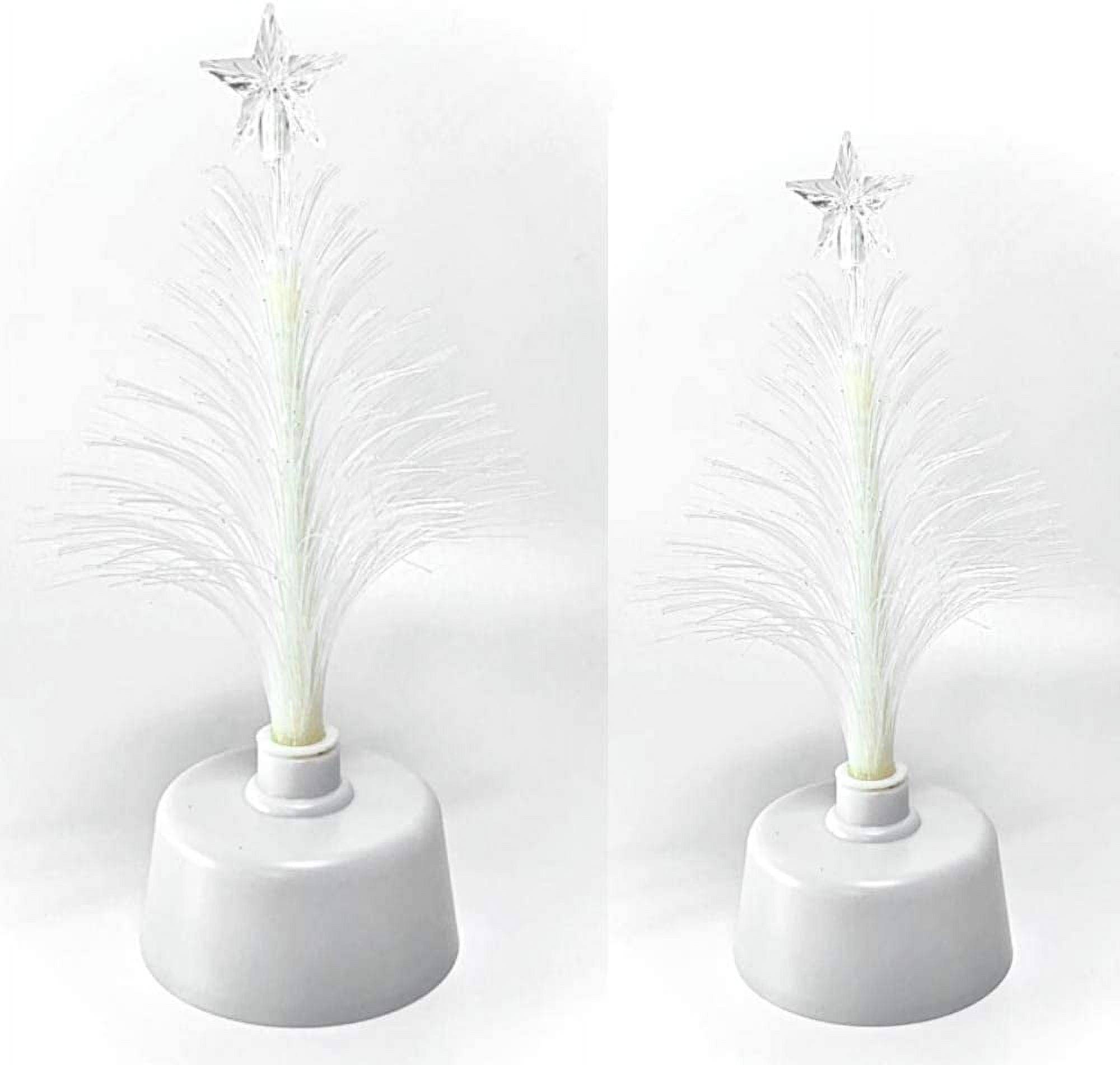 Fiber Optic Tree Set - 2 Pc Set Color Changing Holiday Tree Set with a ...