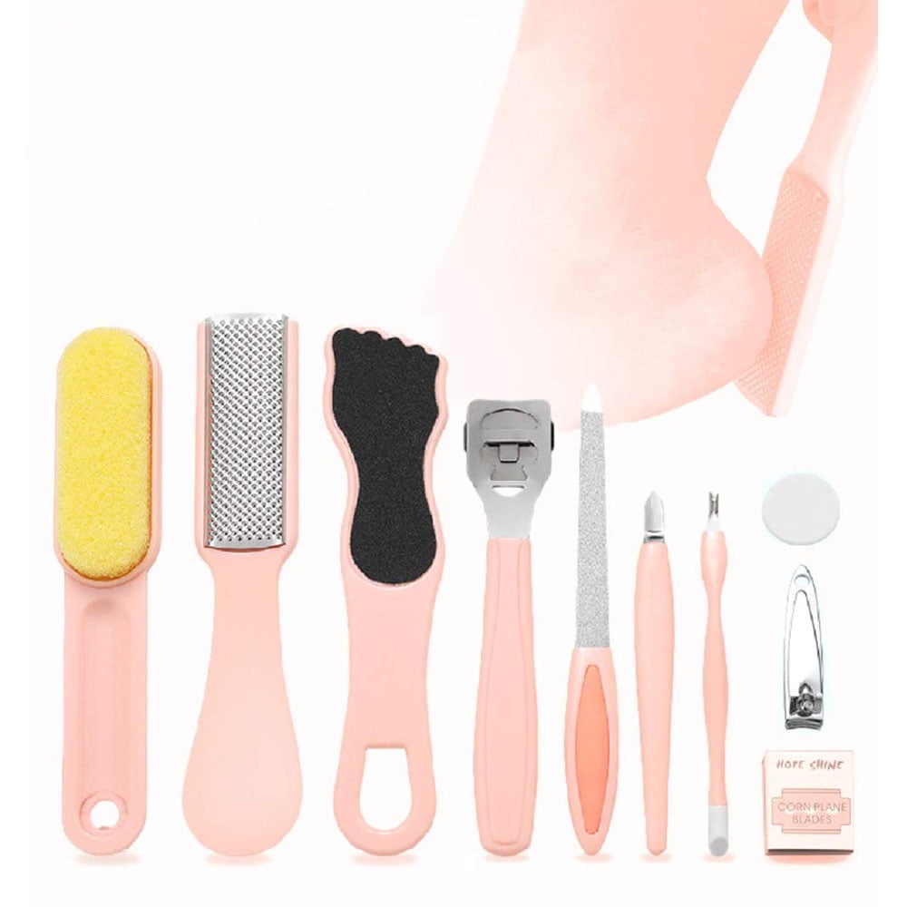 Heldig Professional Pedicure Kit, 10pcs Exfoliation Callus Foot File ...