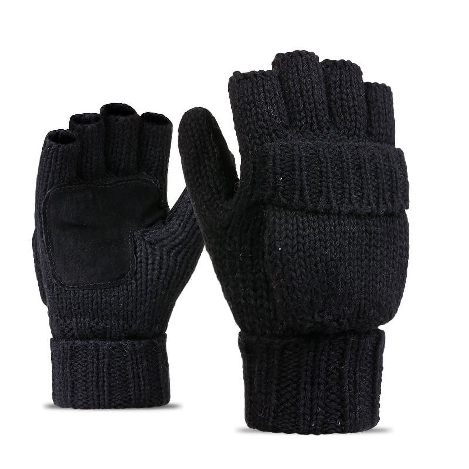 Heldig Thermal Insulation Fingerless Texting Wool Gloves Unisex Winter ...