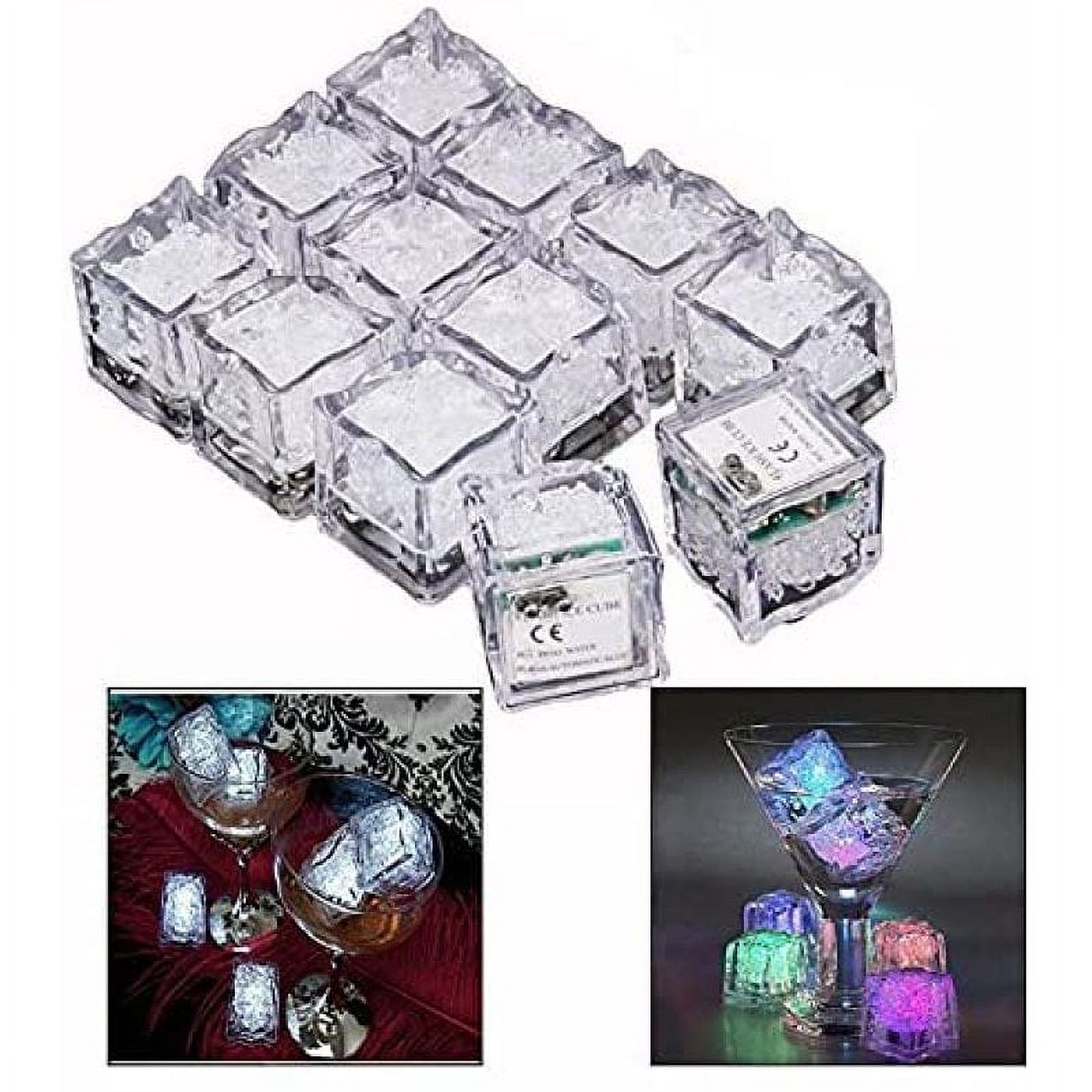 Heldig Water Dipping Decorative LED Ice Cubes Quick Flashing LED Ice ...