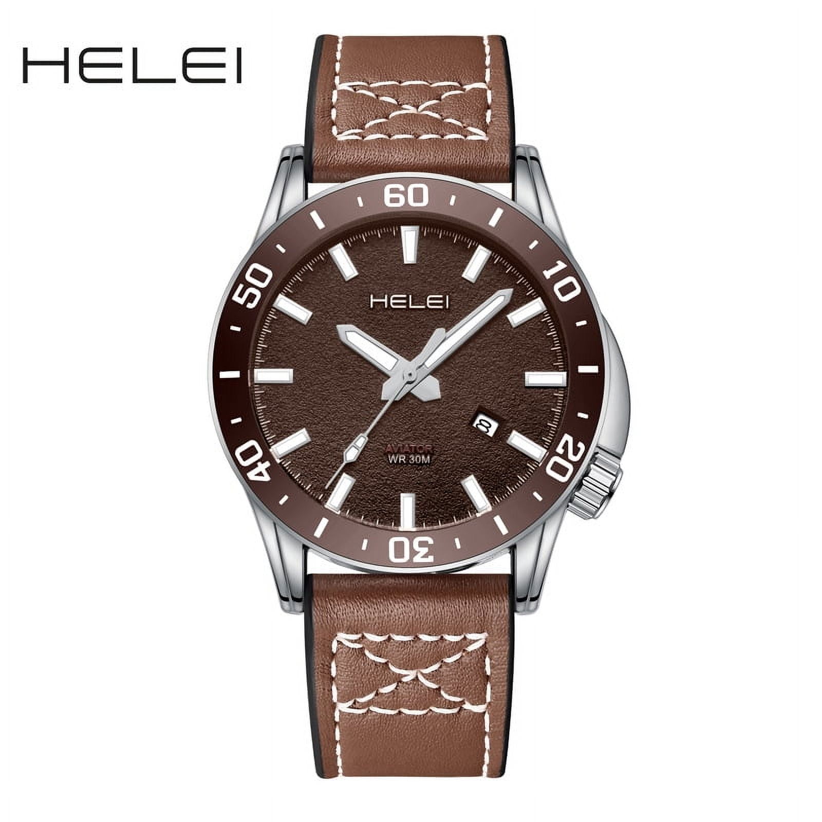 HELEI Men's Quartz Watch Waterproof Wristwatches 798663381022 - Walmart.com