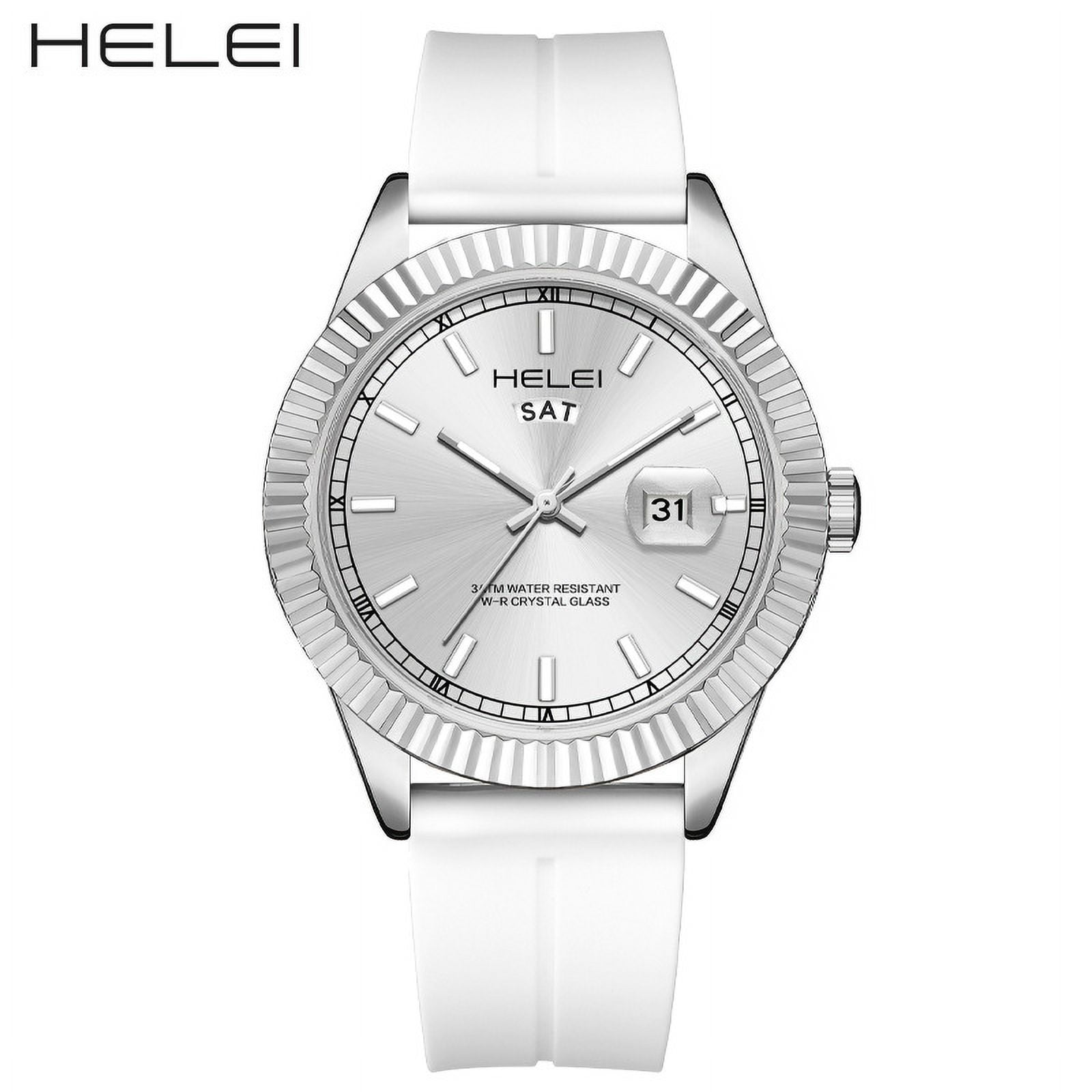 Helei Men's Watch Waterproof Quartz Watch Ancient Roman Digital Diamond ...