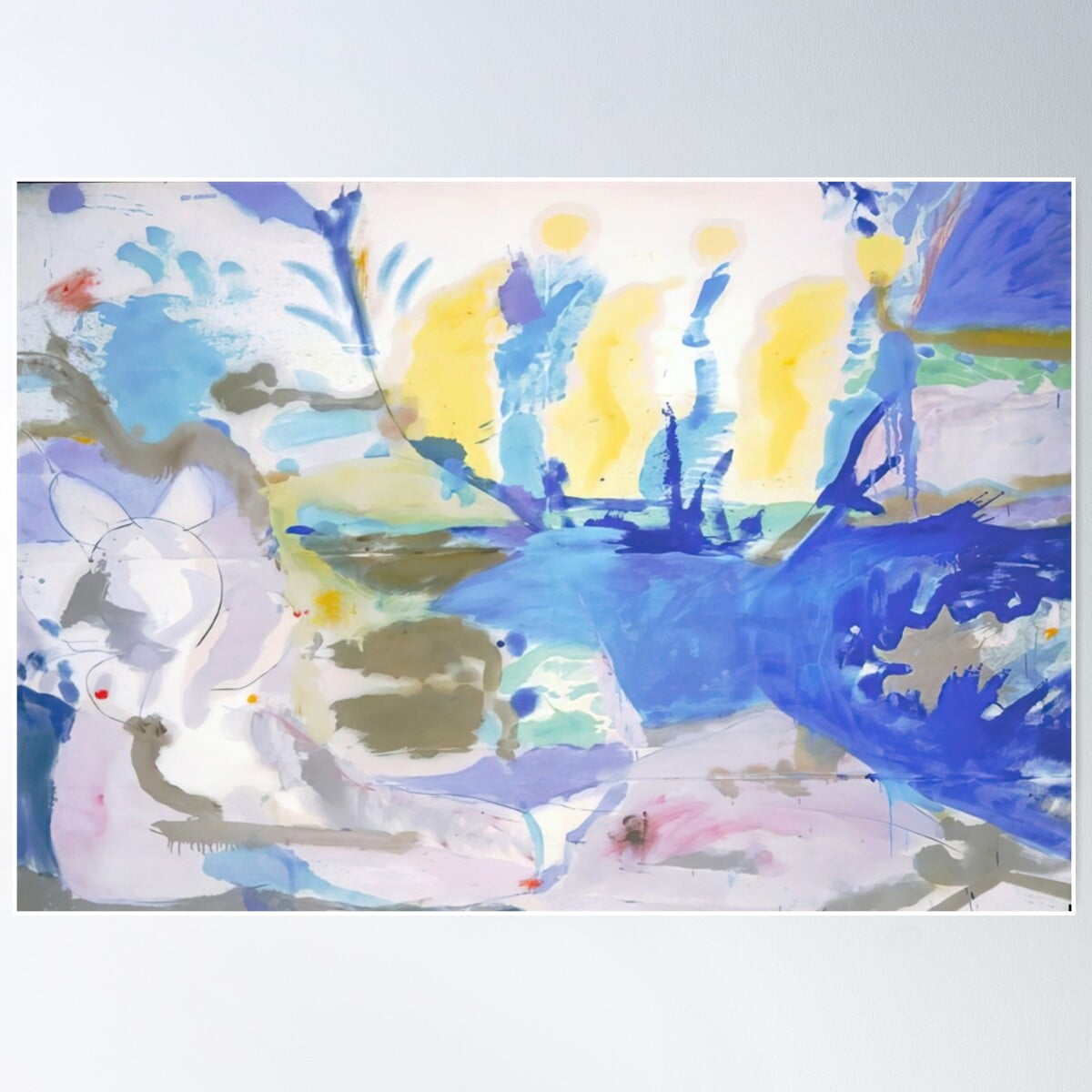 Helen Frankenthaler - Basque Beach - 1958 Poster Wall Art, Modern Wall ...