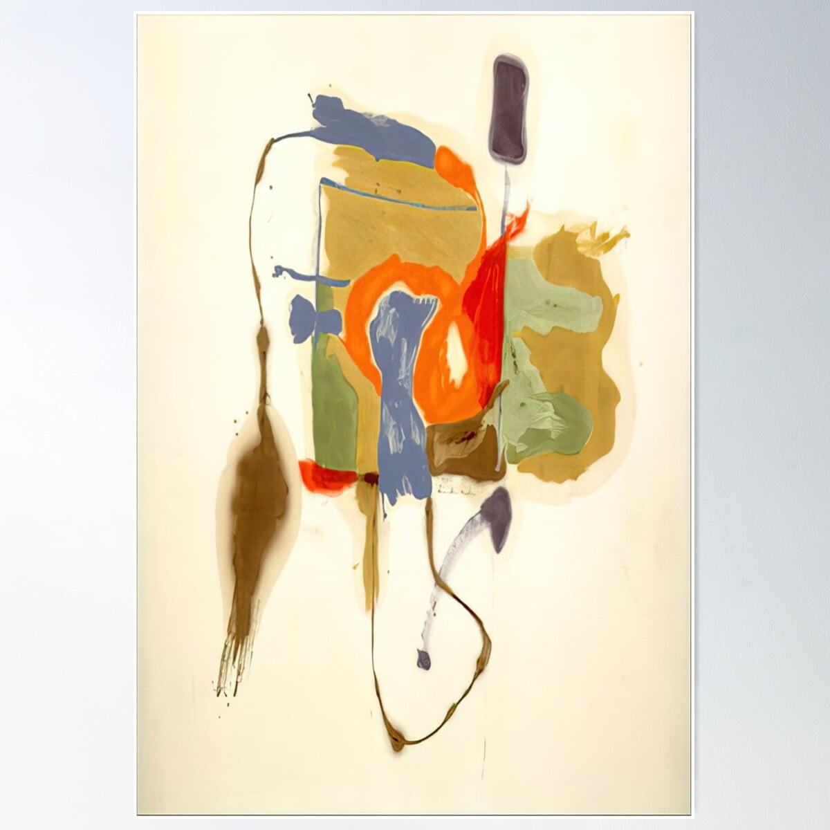 Helen Frankenthaler - Blue Form In A Scene - 1961 Poster Wall Art ...