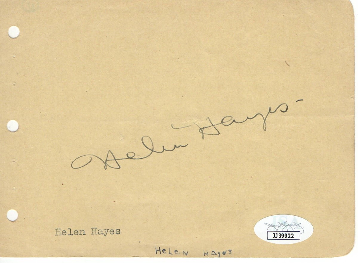 Helen Hayes Signed Autographed Cut Signature Legendary Actress JSA ...