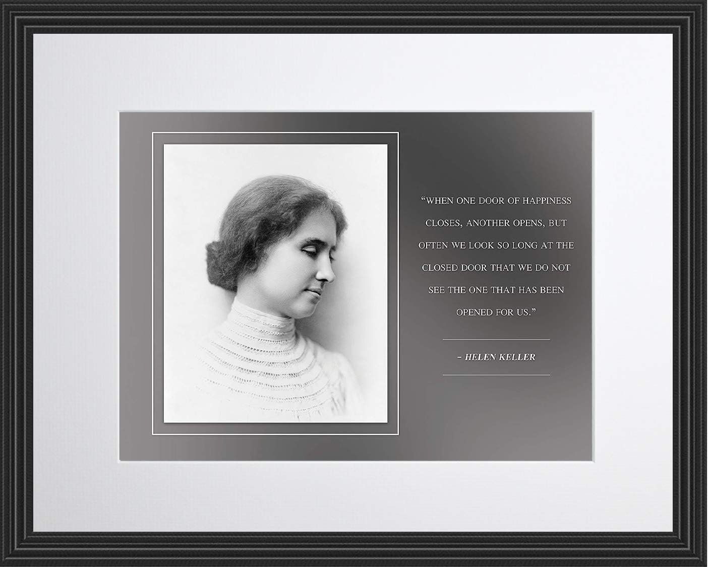 Helen Keller Inspirational Quote: When one door of happiness closes ...