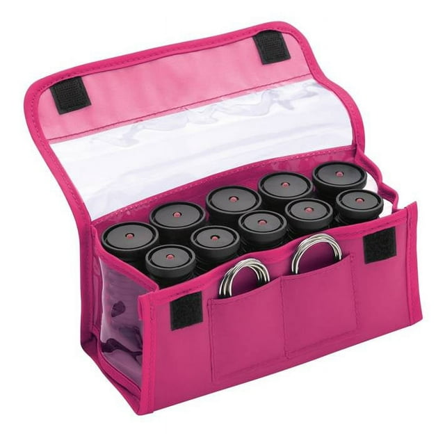 Revlon Perfect Heat Tourmaline Travel Hair Setter, Pink, 10 Rollers ...
