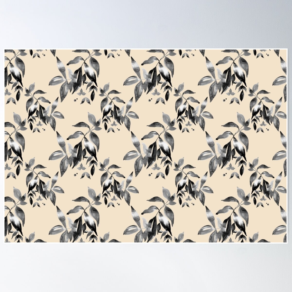 Helena – Black & White On Cream Poster Wall Art, Modern Wall Decor For ...