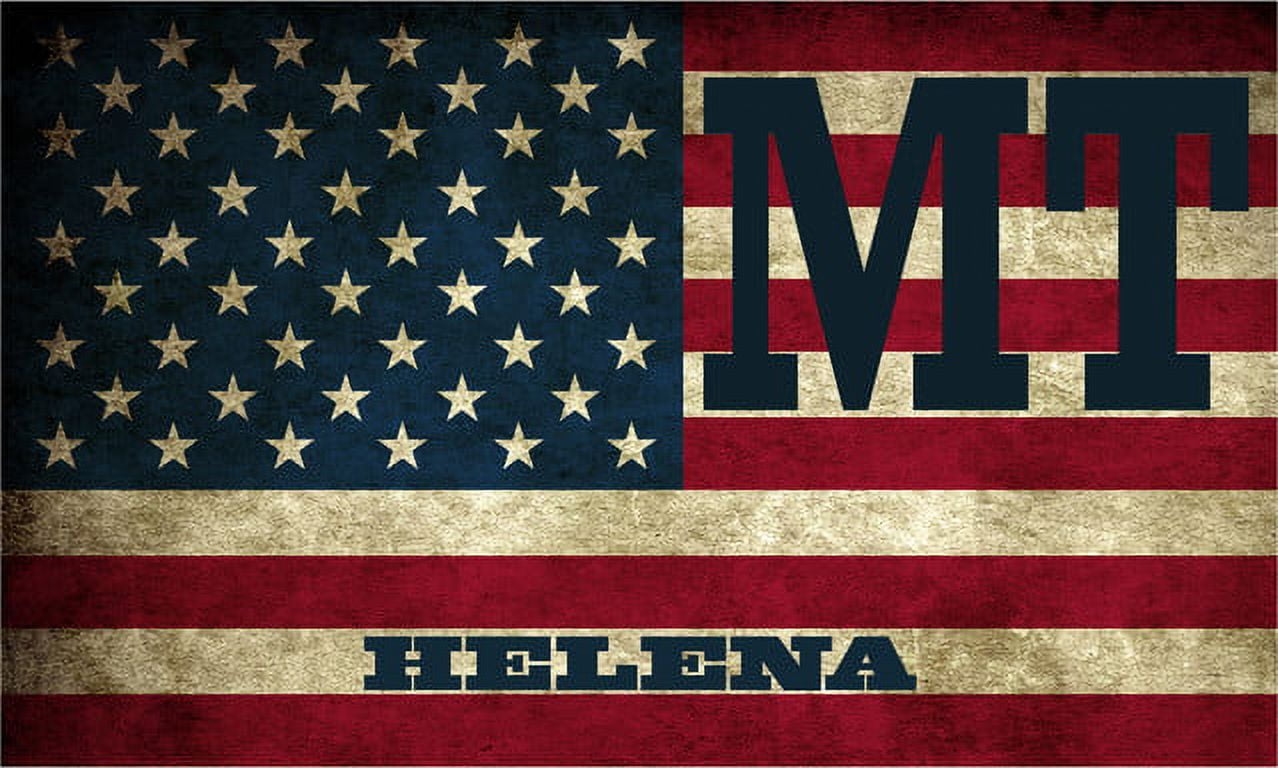 Helena MT Montana Lewis and Clark County Vintage US Flag Decal Bumper ...