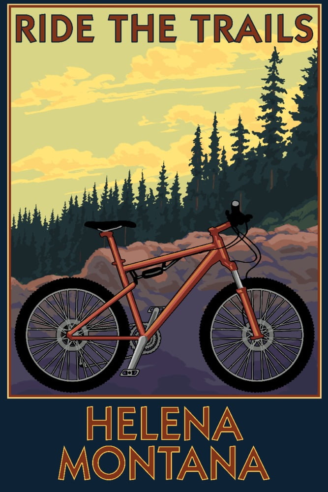 Helena, Montana, Mountain Bike Scene, Ride the Trails (24x36 Giclee ...