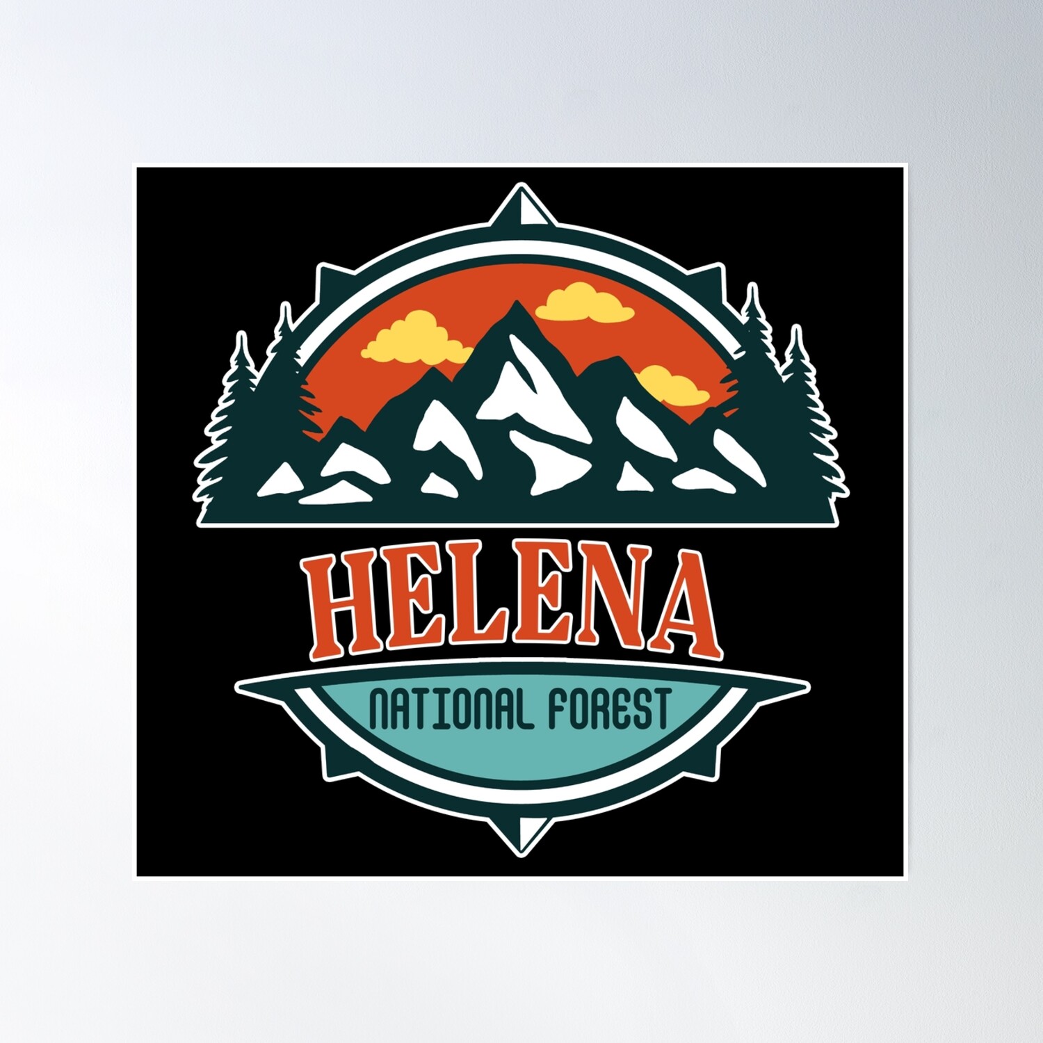 Helena National Forest Poster Wall Art, Modern Wall Decor, 16x16 ...