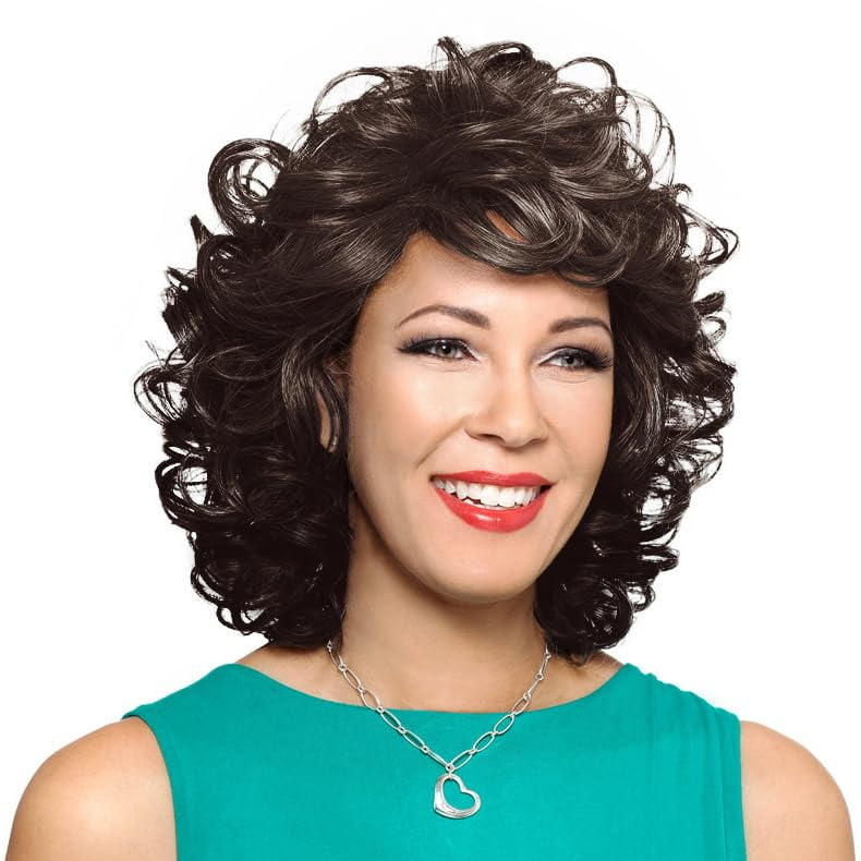 Helena Wig Color 4 - Foxy Silver Wigs Medium Length Bouncy Curls ...