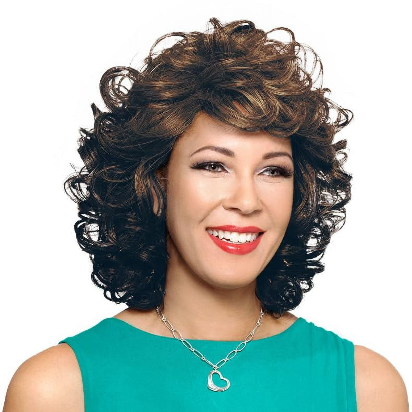 Helena Wig Color FS1B/30 Foxy Silver Wigs Medium Length Bouncy Curls ...