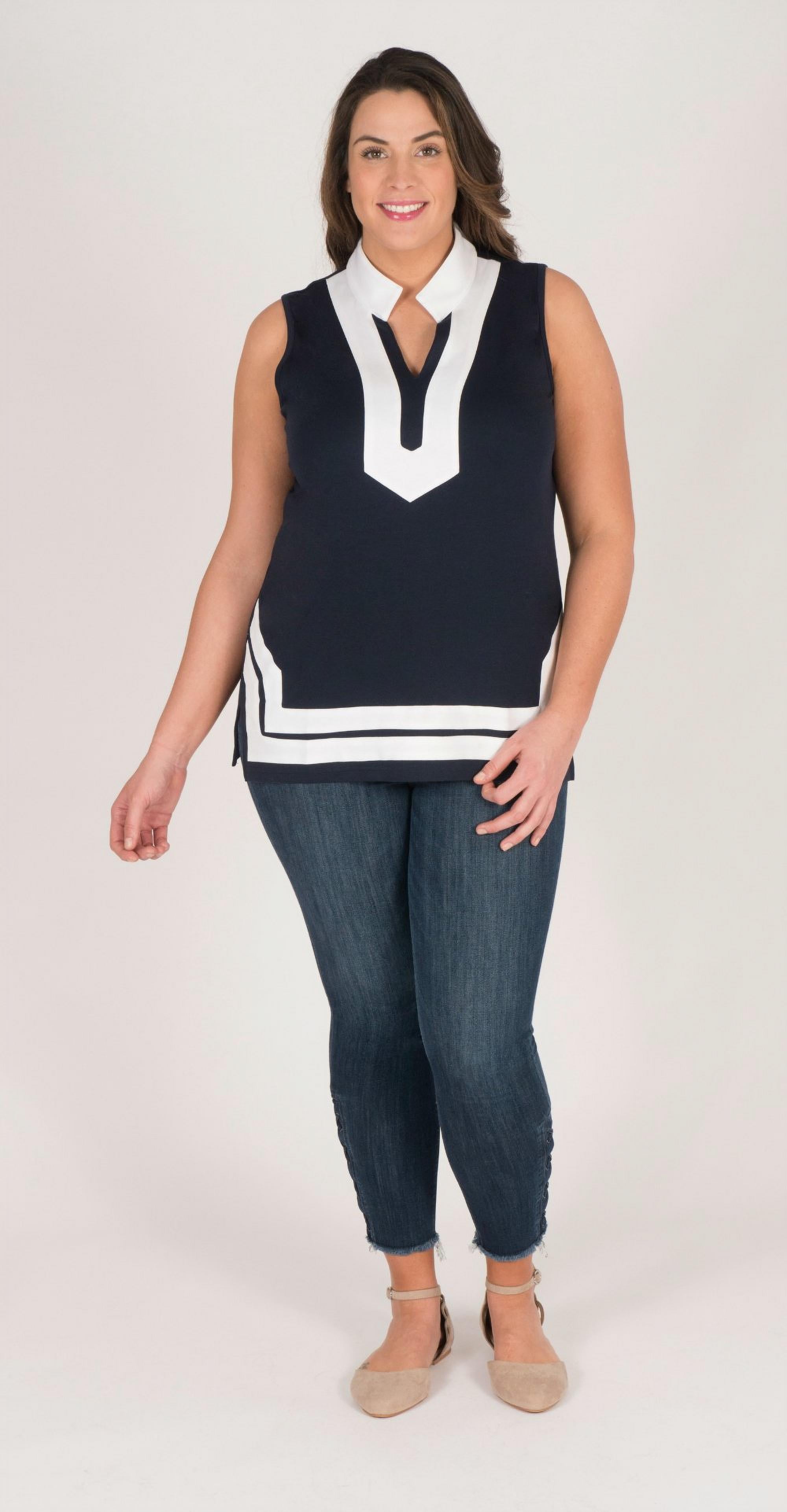 Helene Sleeveless Tunic with Trim - Walmart.com