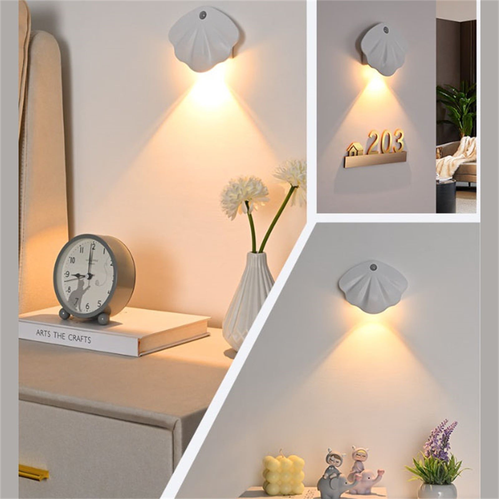 Helenmas Battery Operated Wall Lights Set of Two LED Picture Lights for ...