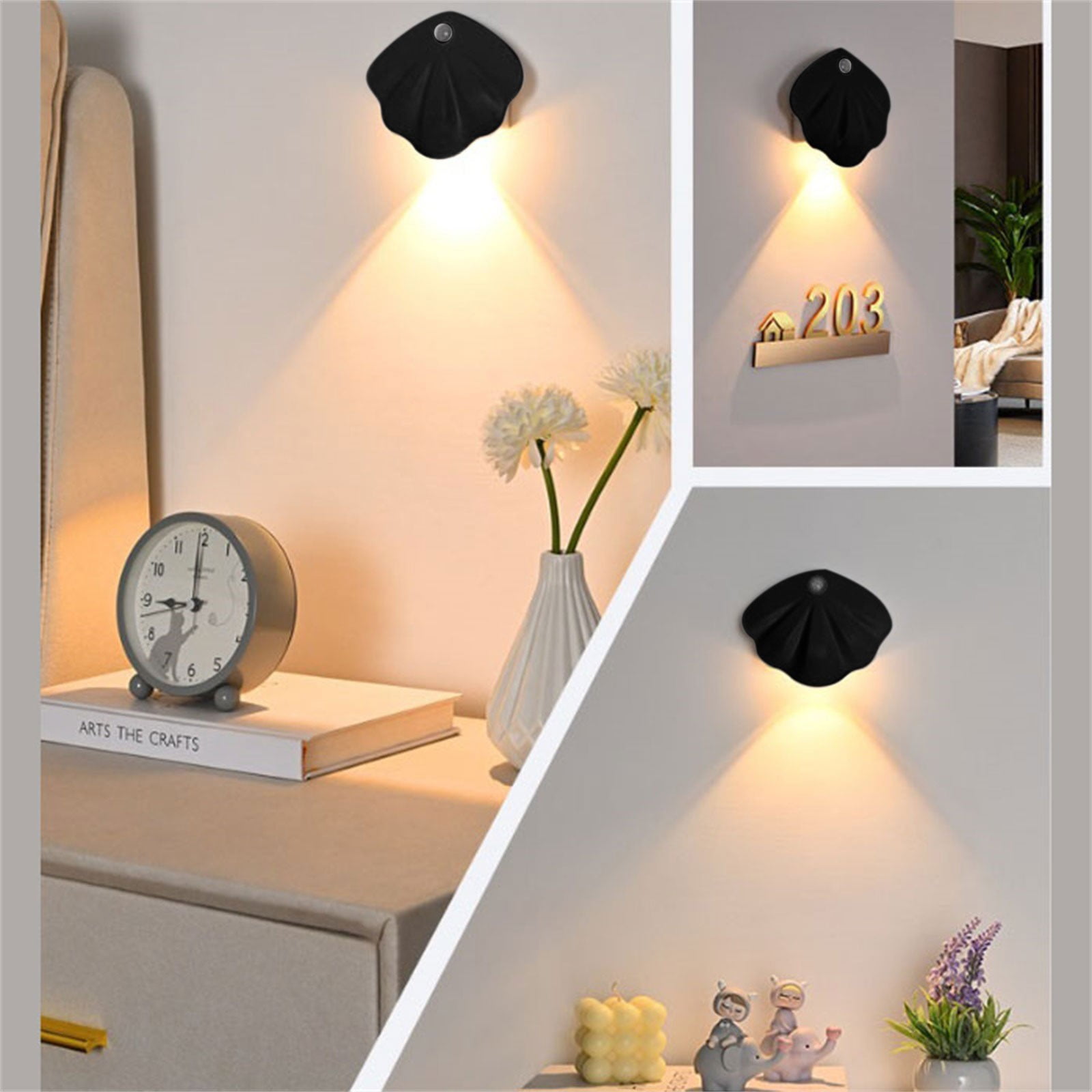 Helenmas Battery Operated Wall Lights Set of Two LED Picture Lights for ...