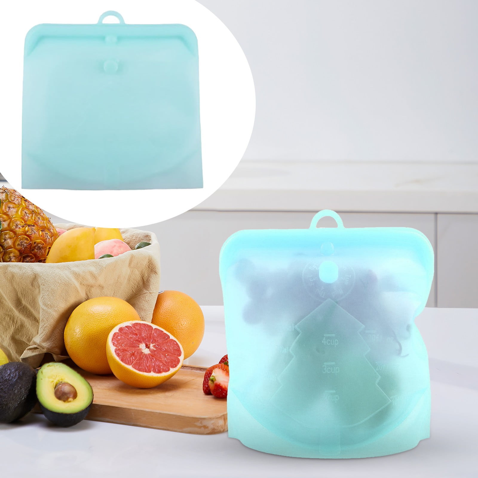Helenmas Closure Bags & lids & Boxes Reusable Silicone Food Storage Bag ...