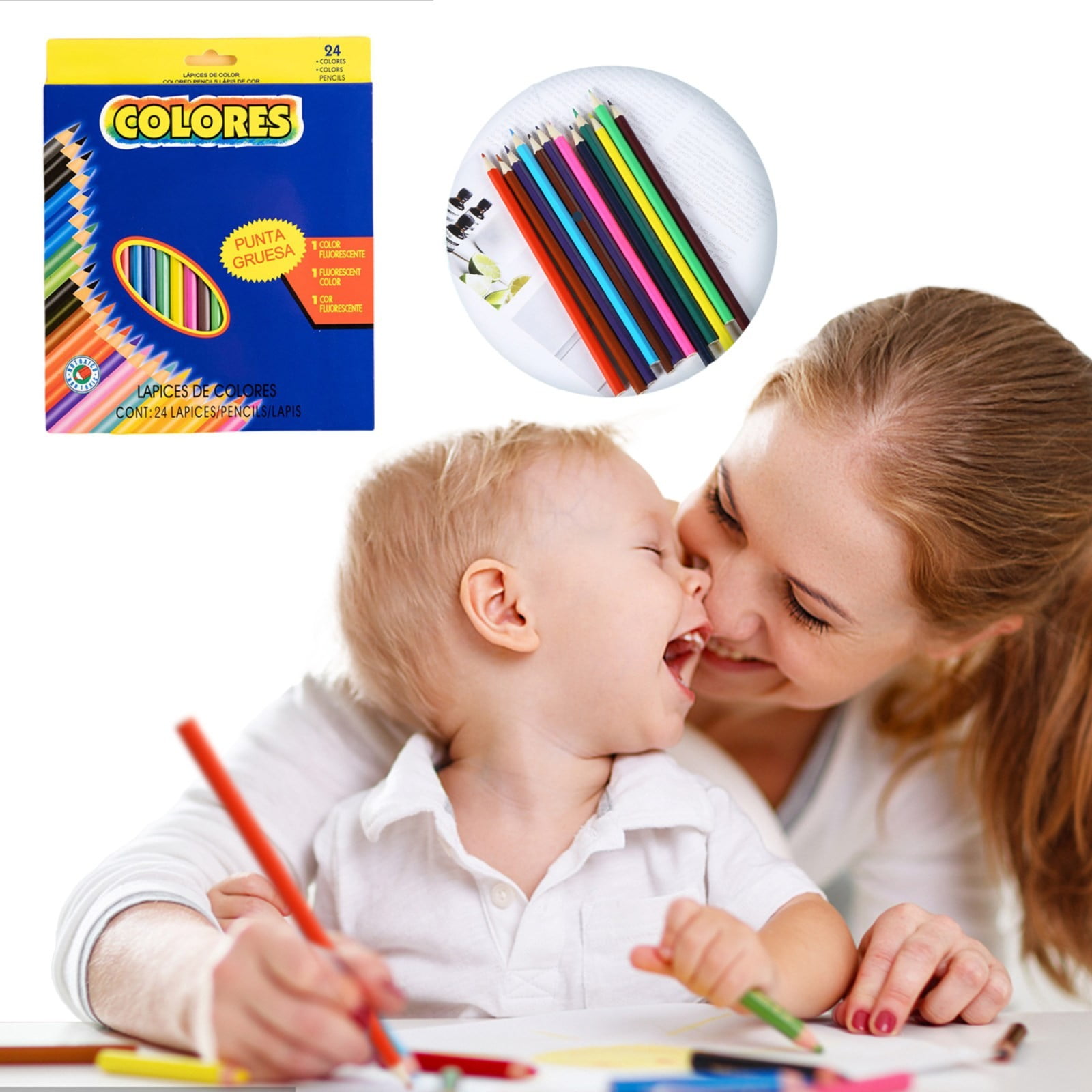 Helenmas Colored Pencil Set for Unisex 24 Colored Pencil Watercolor ...