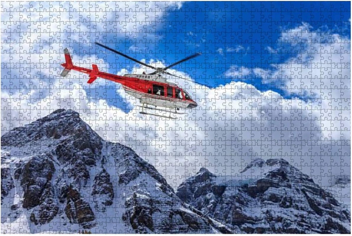 Helicopter At Assiniboine Lodge And Magog Lake 1000 Pieces Jigsaw ...