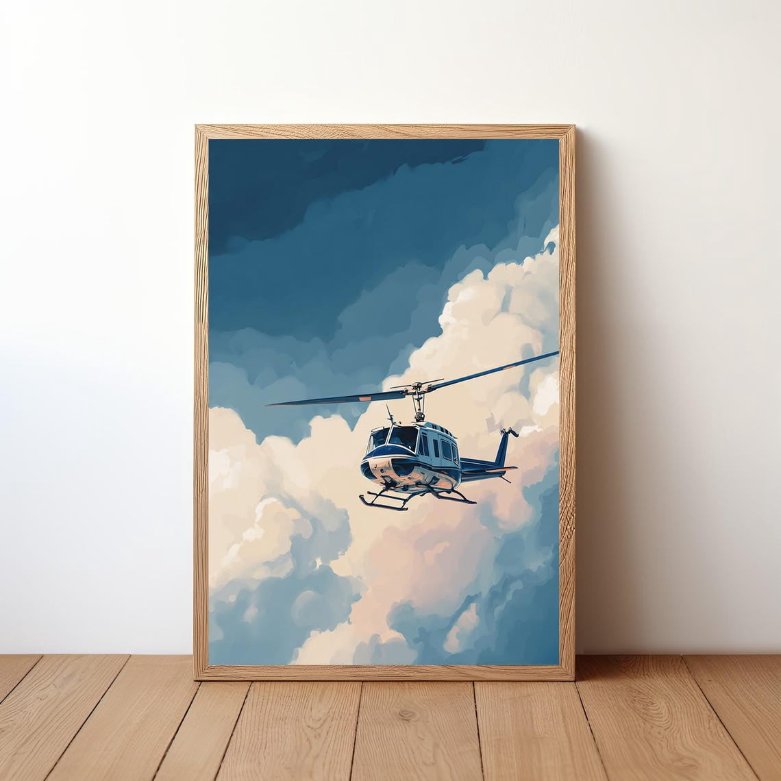 Helicopter Aviation Minimalist Recreational Helicopter Wall Art AVI 93 ...